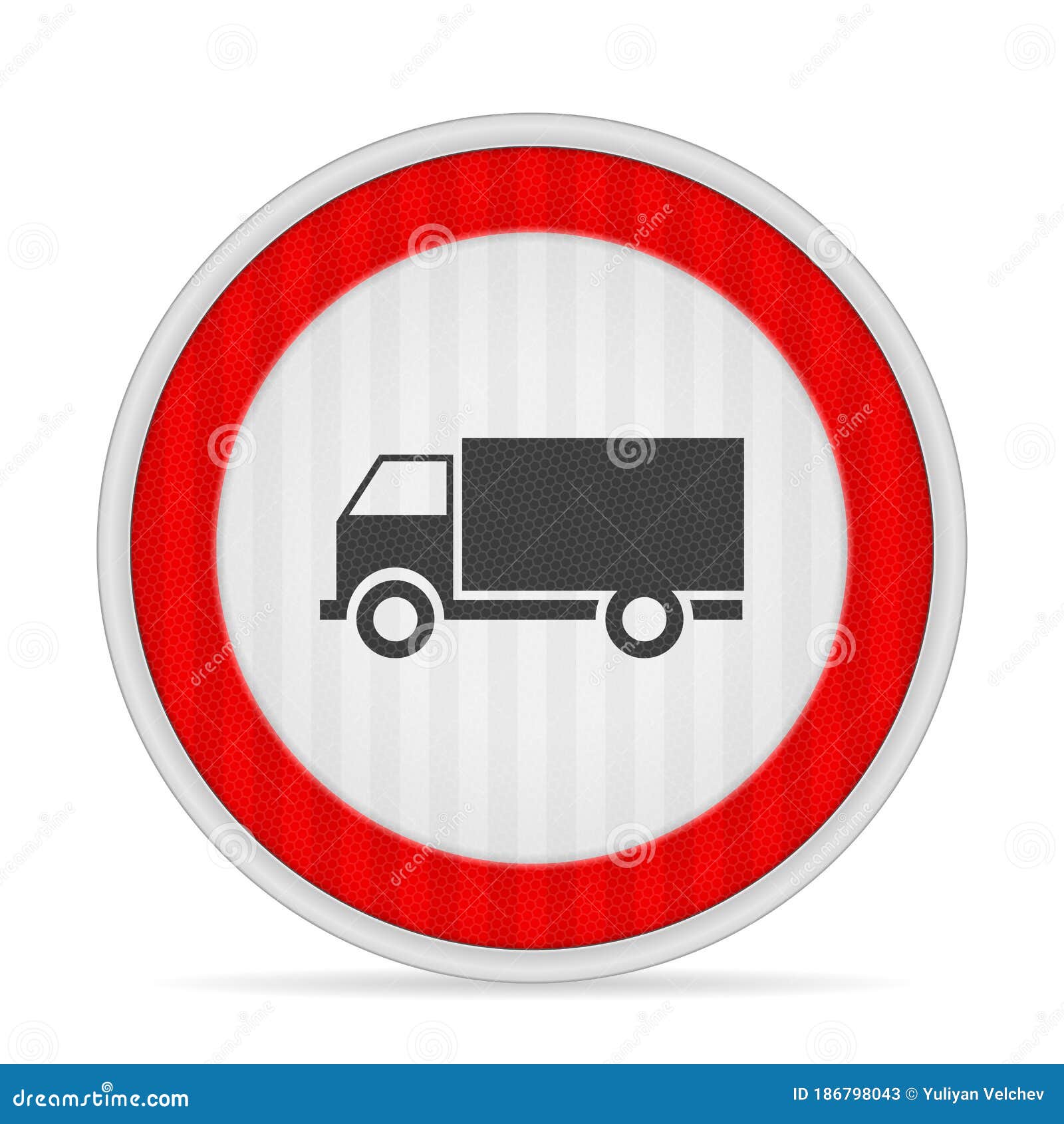 No Lorries Road Sign Cartoon Vector | CartoonDealer.com #186798043