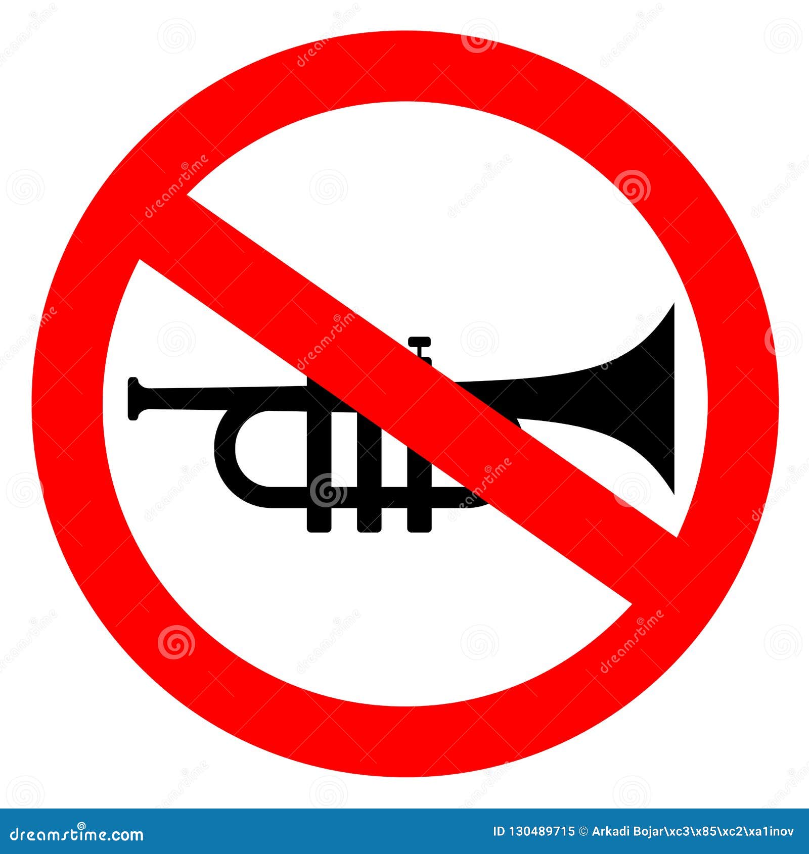 No loud sounds vector sign stock vector. Illustration of horn - 130489715