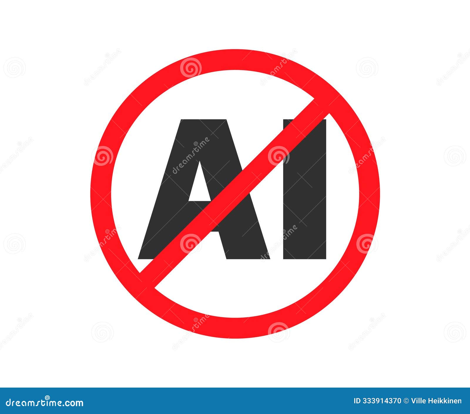 No Machine Learning Head Symbol, AI Not Allowed Icon, Artificial ...