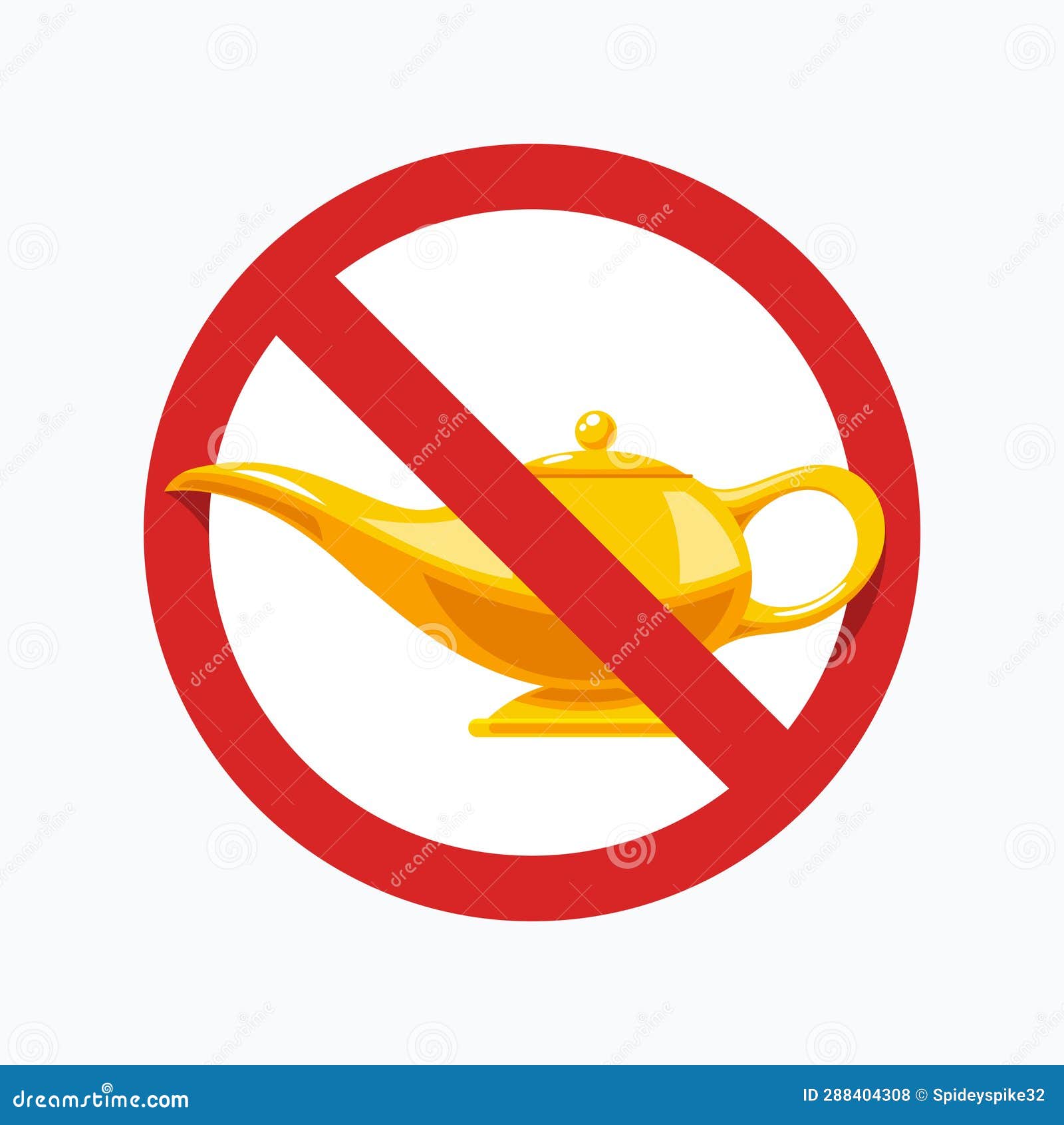 No Magical Lamp is Allowed. Isolated Vector Illustration Stock ...