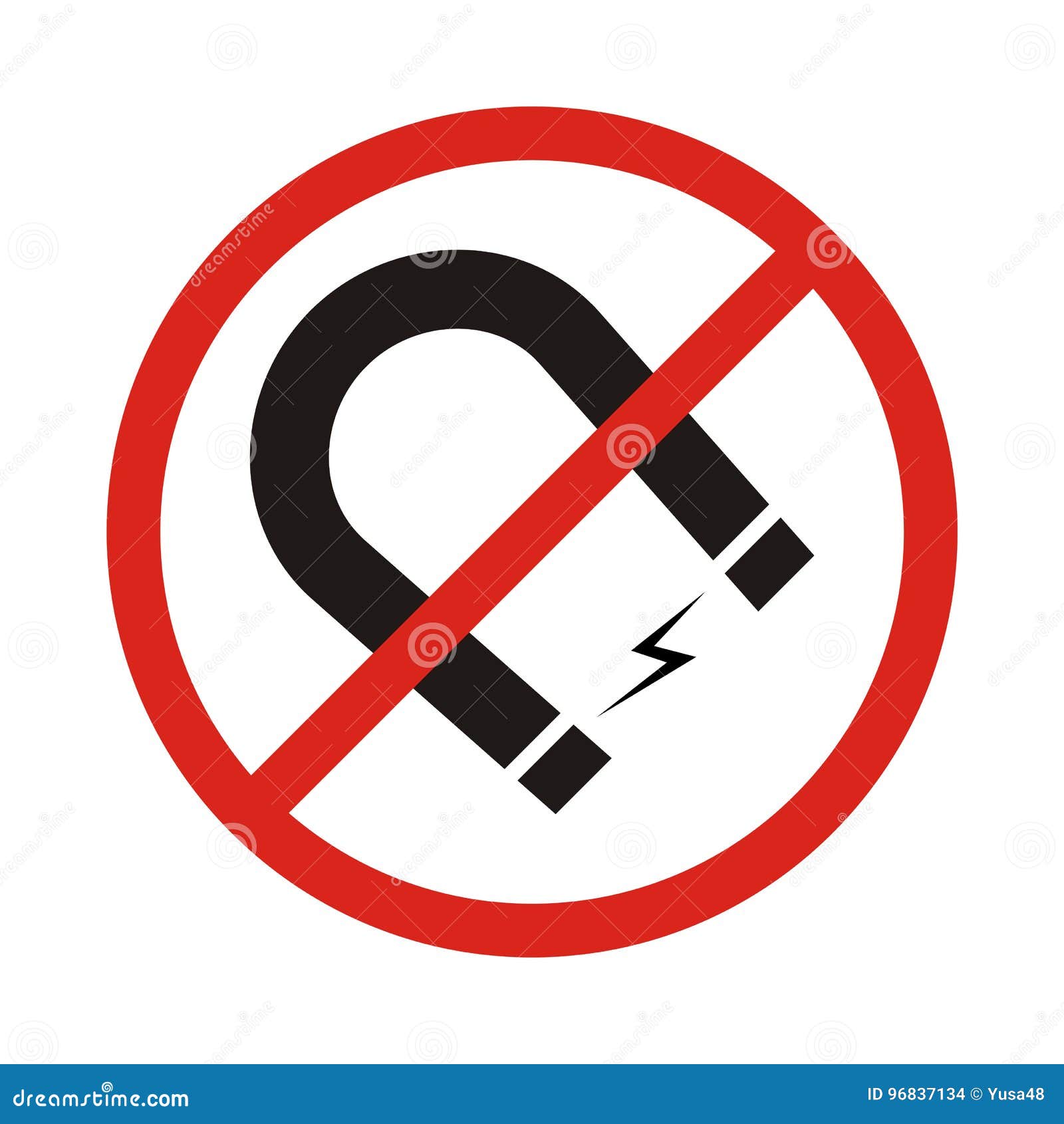 No magnet allowed sign. stock illustration. Illustration of attractive ...