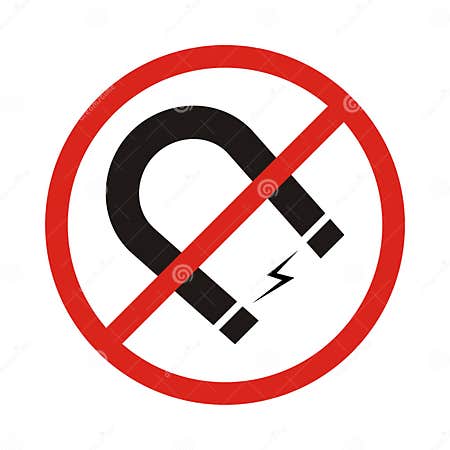 No magnet allowed sign. stock illustration. Illustration of attractive ...