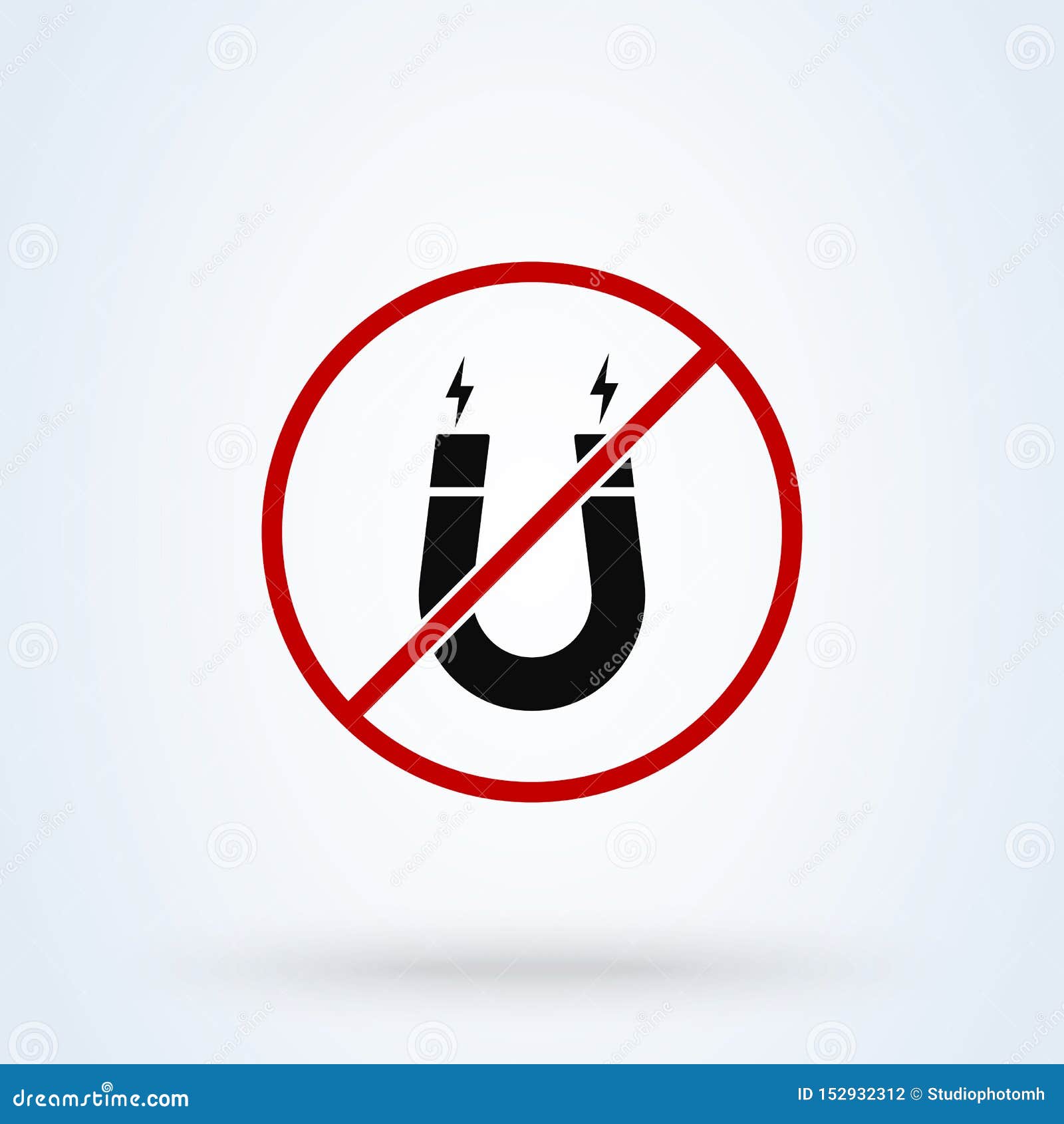 No Magnet. Danger Simple Vector Modern Icon Design Illustration Stock ...