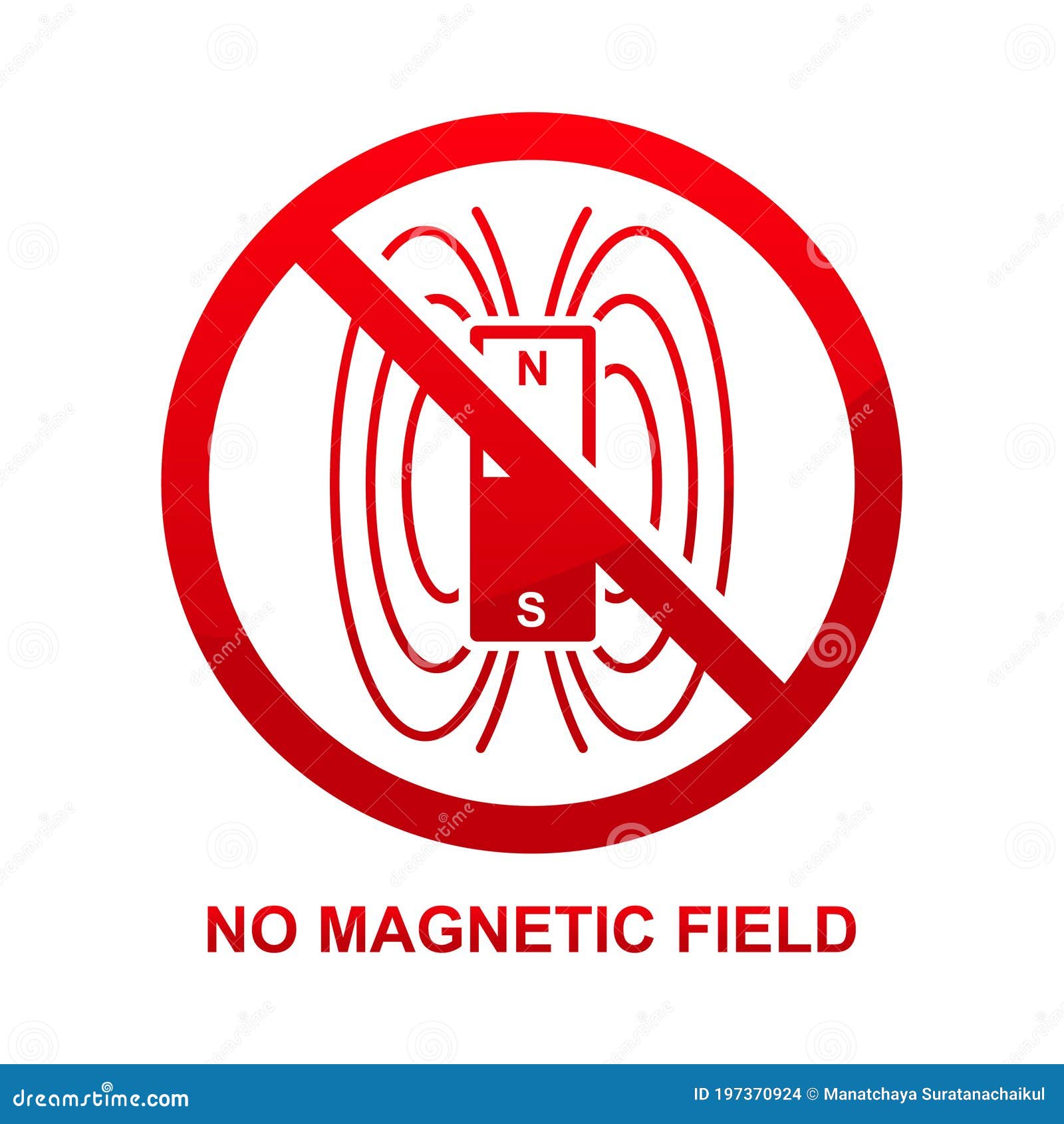 No Magnetic Field Isolated on White Background Stock Vector ...