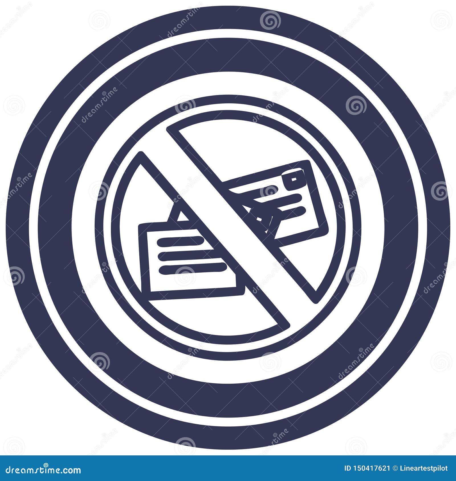 No Mail Circular Icon Symbol Stock Vector - Illustration of element ...