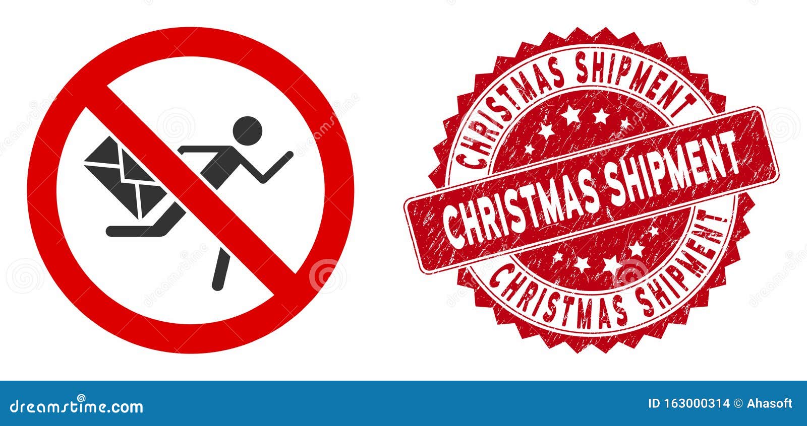 No Mail Courier Icon with Scratched Christmas Shipment Seal Stock ... No Mail Courier Icon with Scratched Christmas Shipment Seal Stock ...