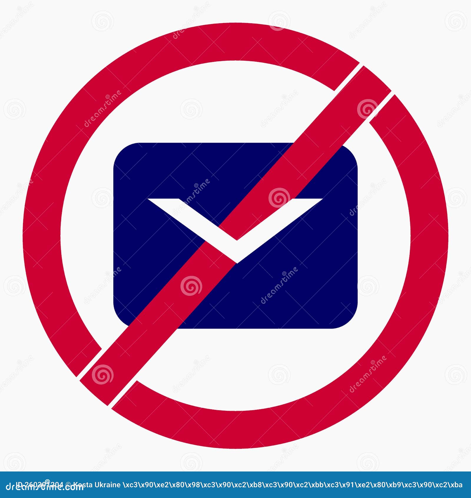 No mail icon stock vector. Illustration of internet - 260391204