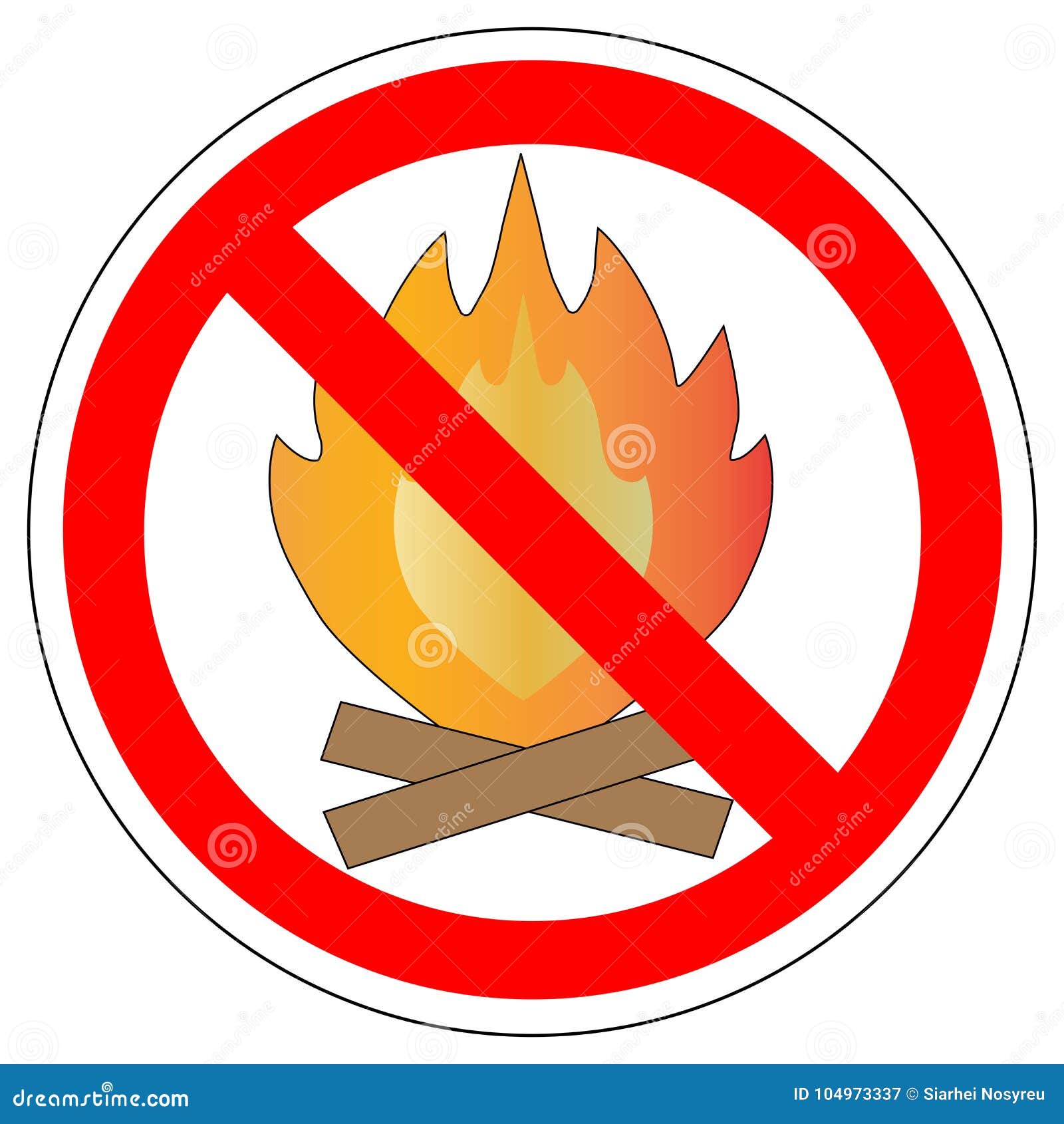No Make Fire, Sign, Vector. Stock Vector - Illustration of colorful ...