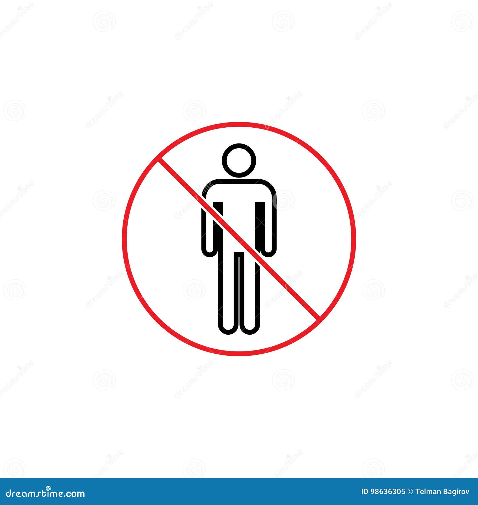 No Man Sign on White Background Stock Illustration - Illustration of ...