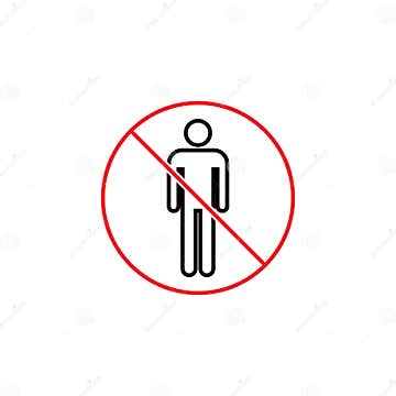 No Man Sign on White Background Stock Illustration - Illustration of ...