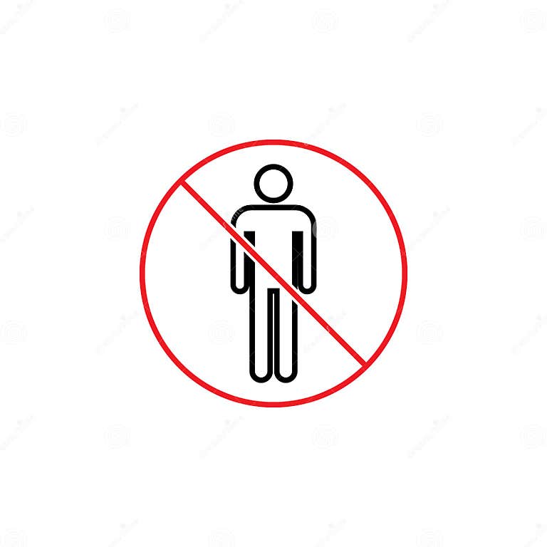 No Man Sign on White Background Stock Illustration - Illustration of ...