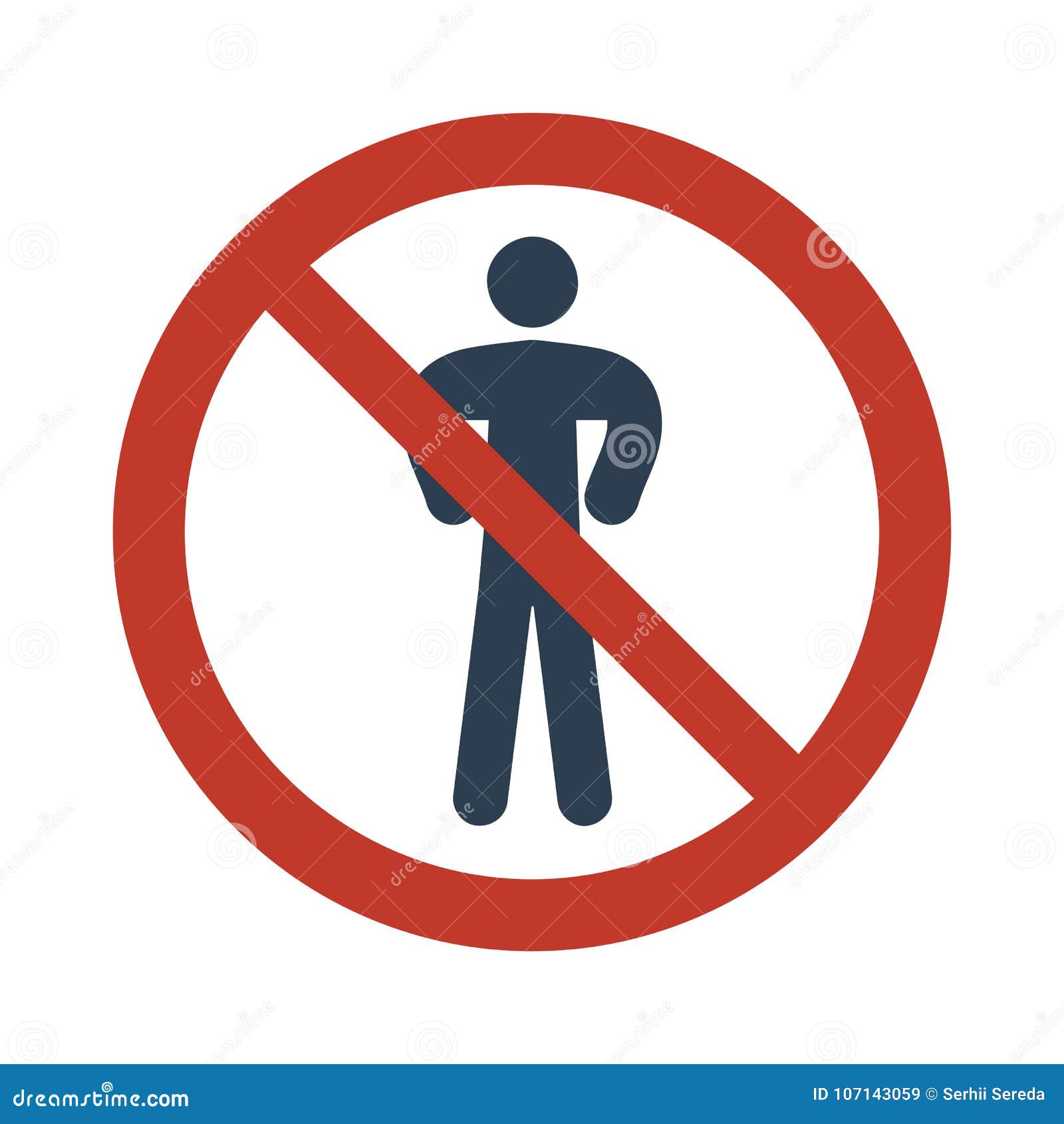 No Man Sign on White Background. Stock Illustration - Illustration of ...