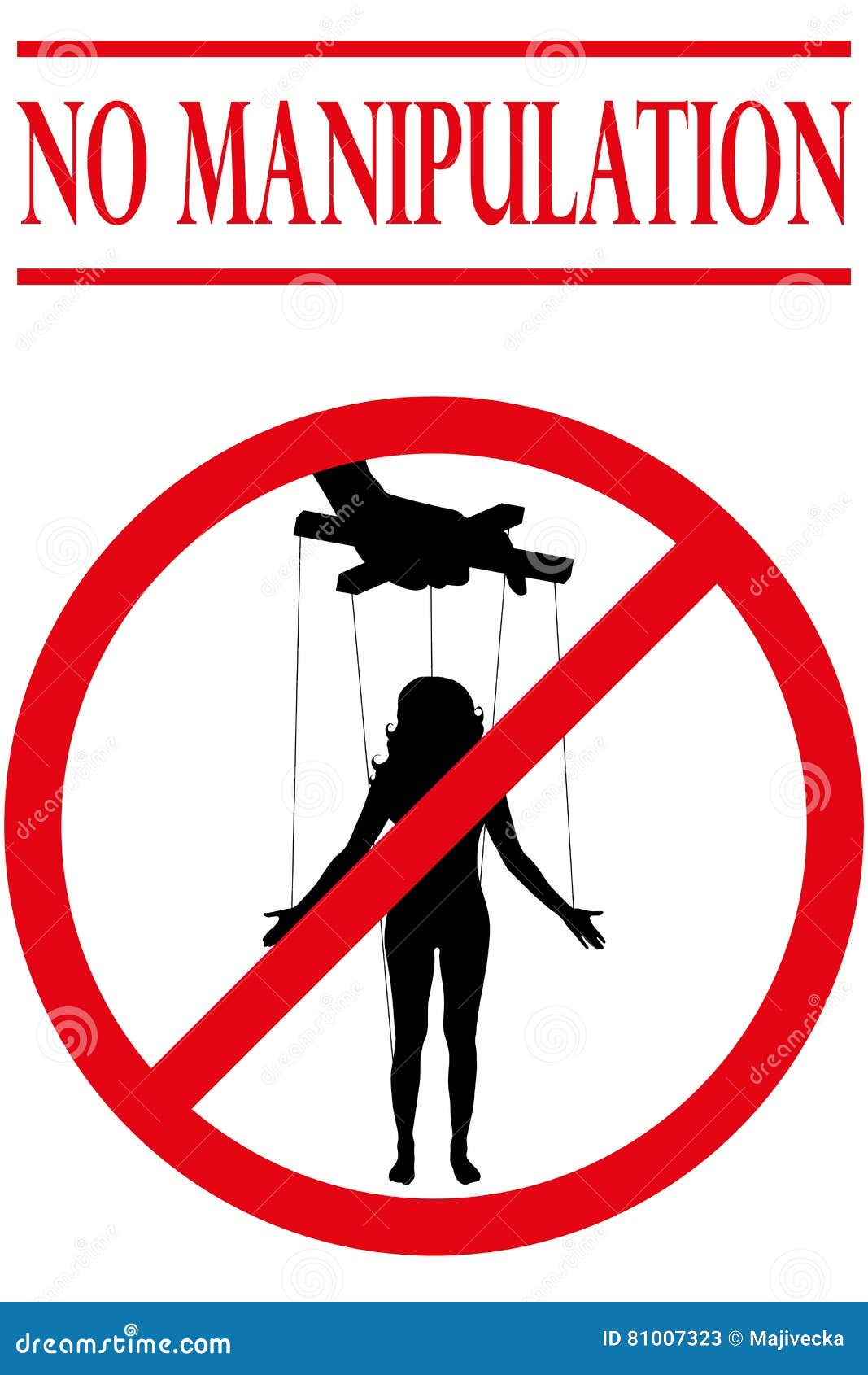 No manipulation stock vector. Illustration of isolated - 81007323