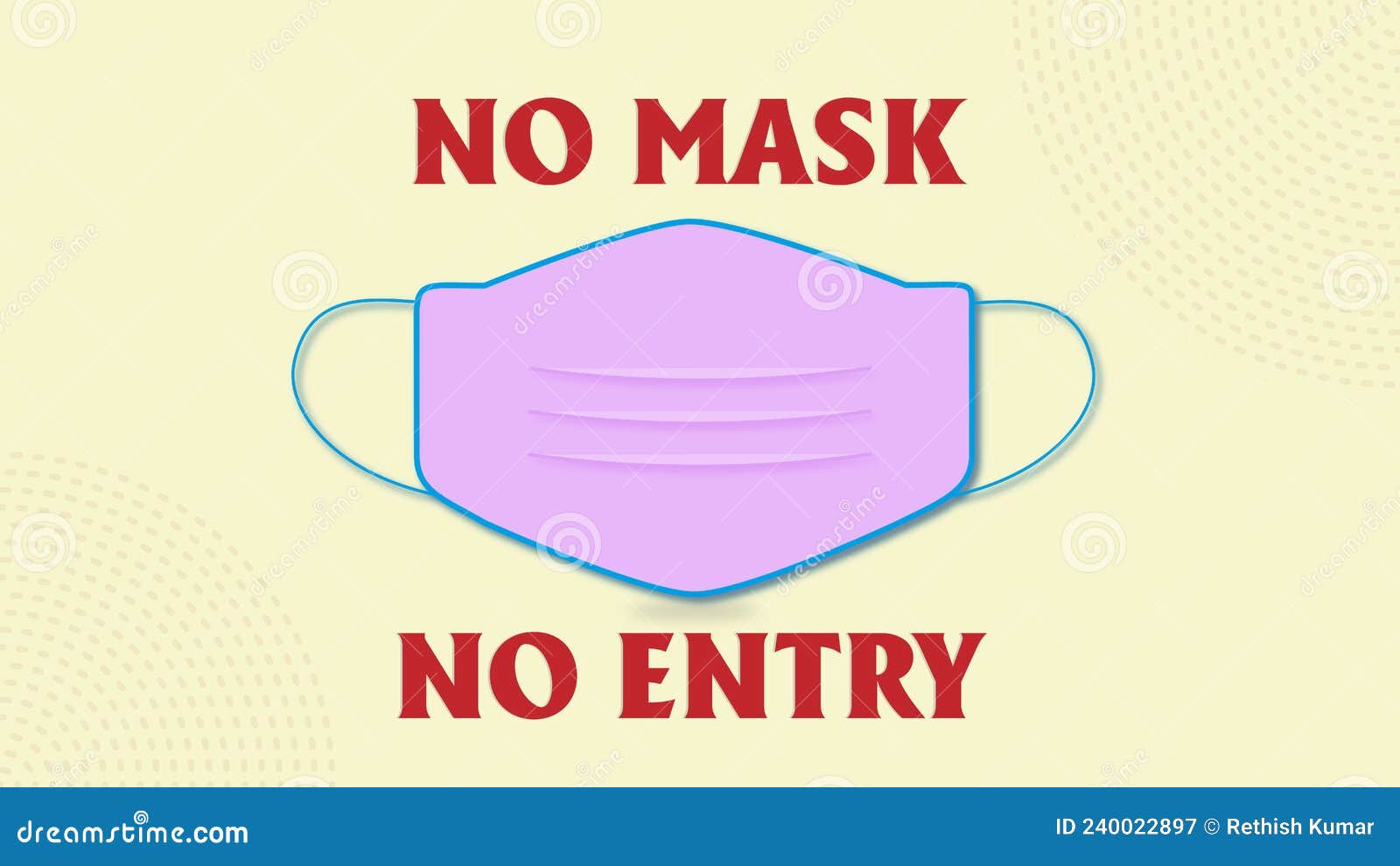 No Entry Without Face Mask Or Wear A Mask Icon. Cartoon Vector ...