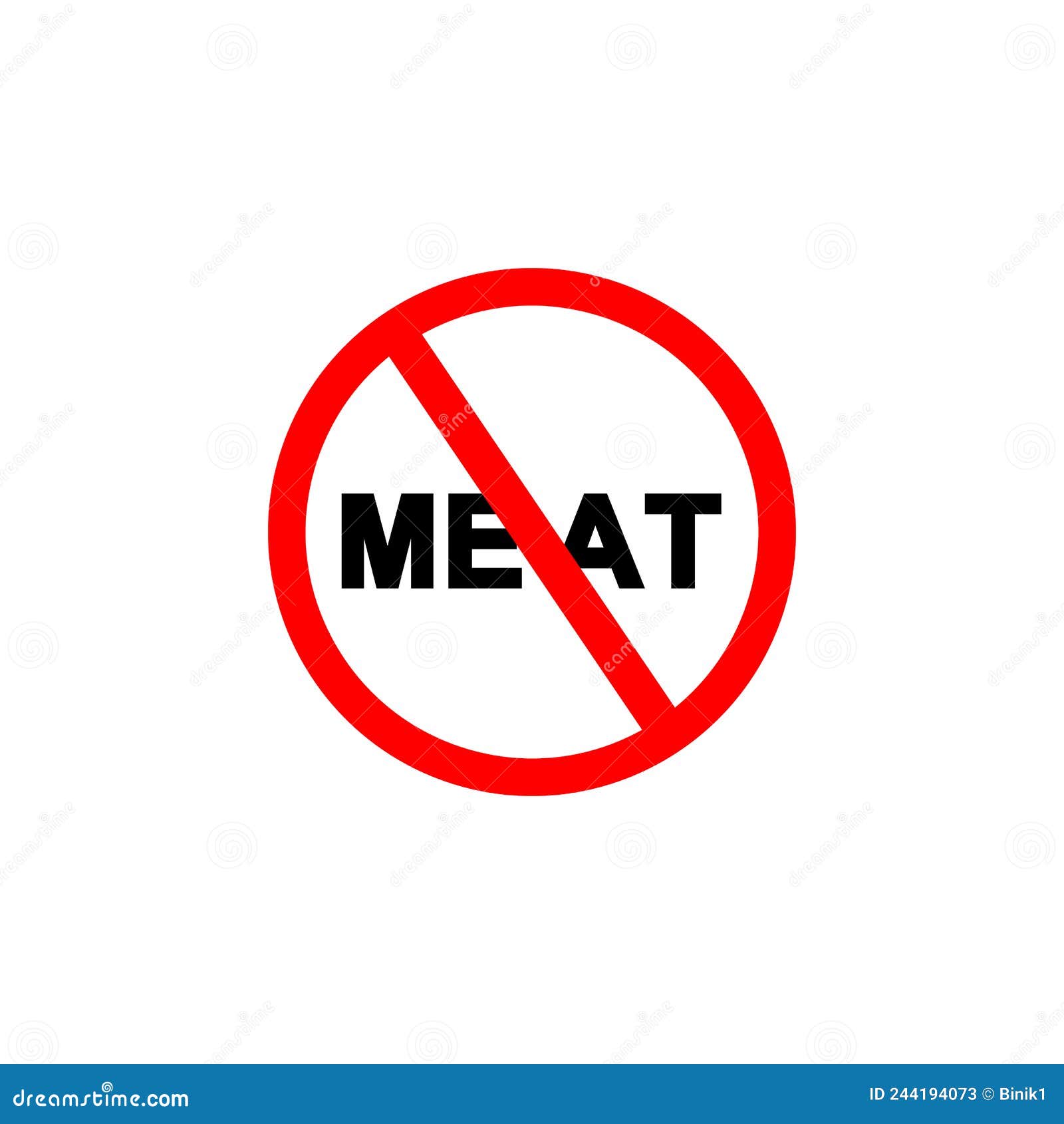 No Meat Vector Round Red Sign Isolated on White Background Stock Vector ...
