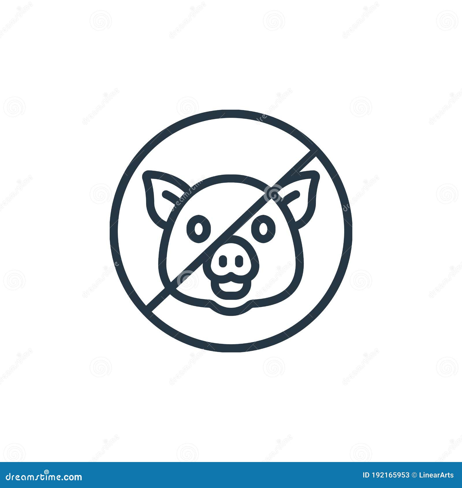 No Meat Icon Vector from Ramadan Concept. Thin Line Illustration of No ...