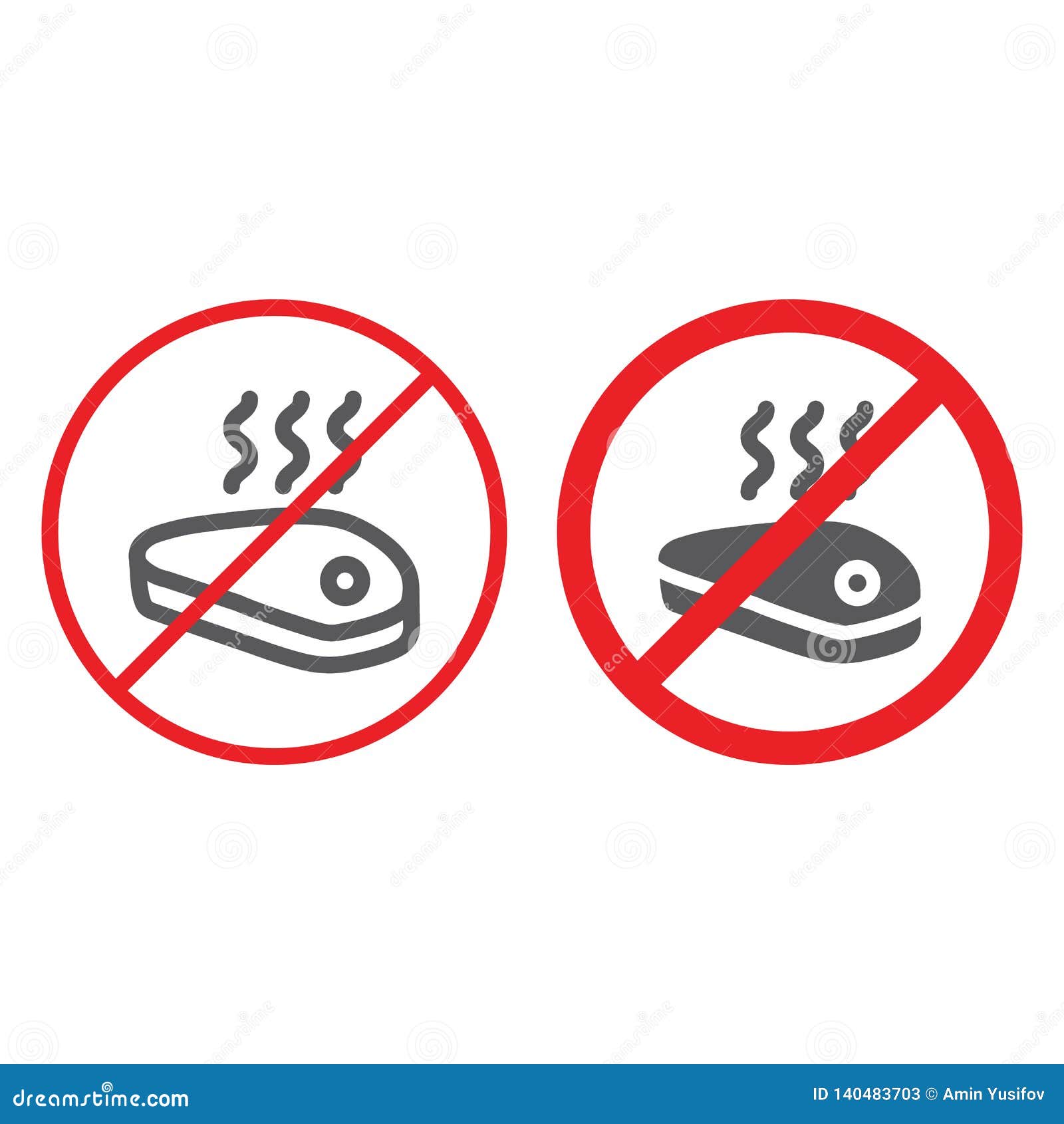 No Meat Line and Glyph Icon, Prohibited and Forbidden, Vegetarian Sign ...