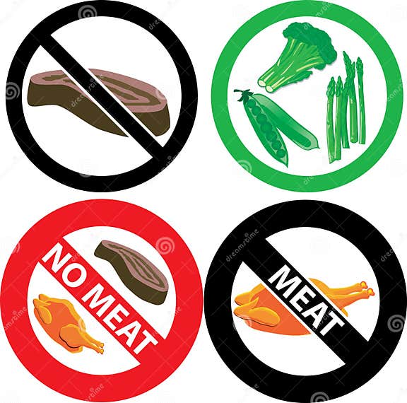No Meat Sign stock vector. Illustration of menu, healthy - 15624756