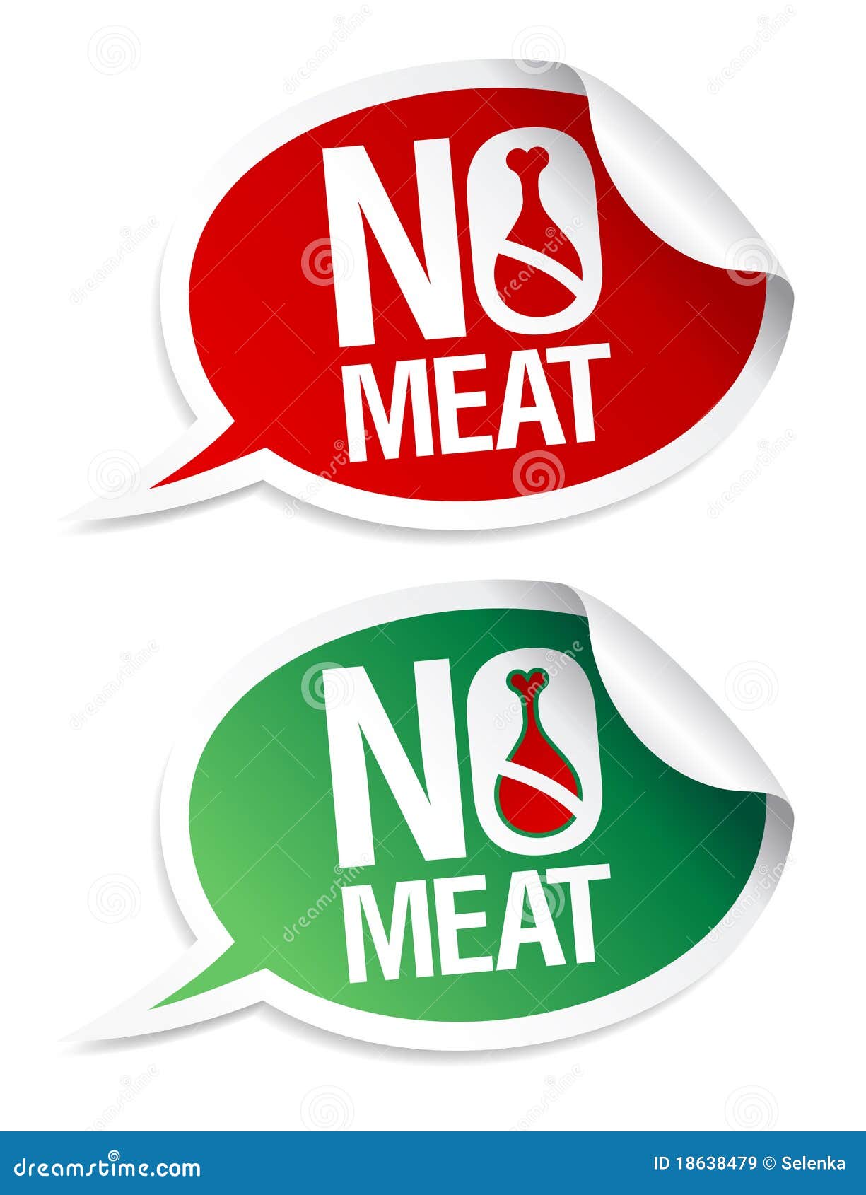 No meat stickers. stock vector. Illustration of isolated - 18638479