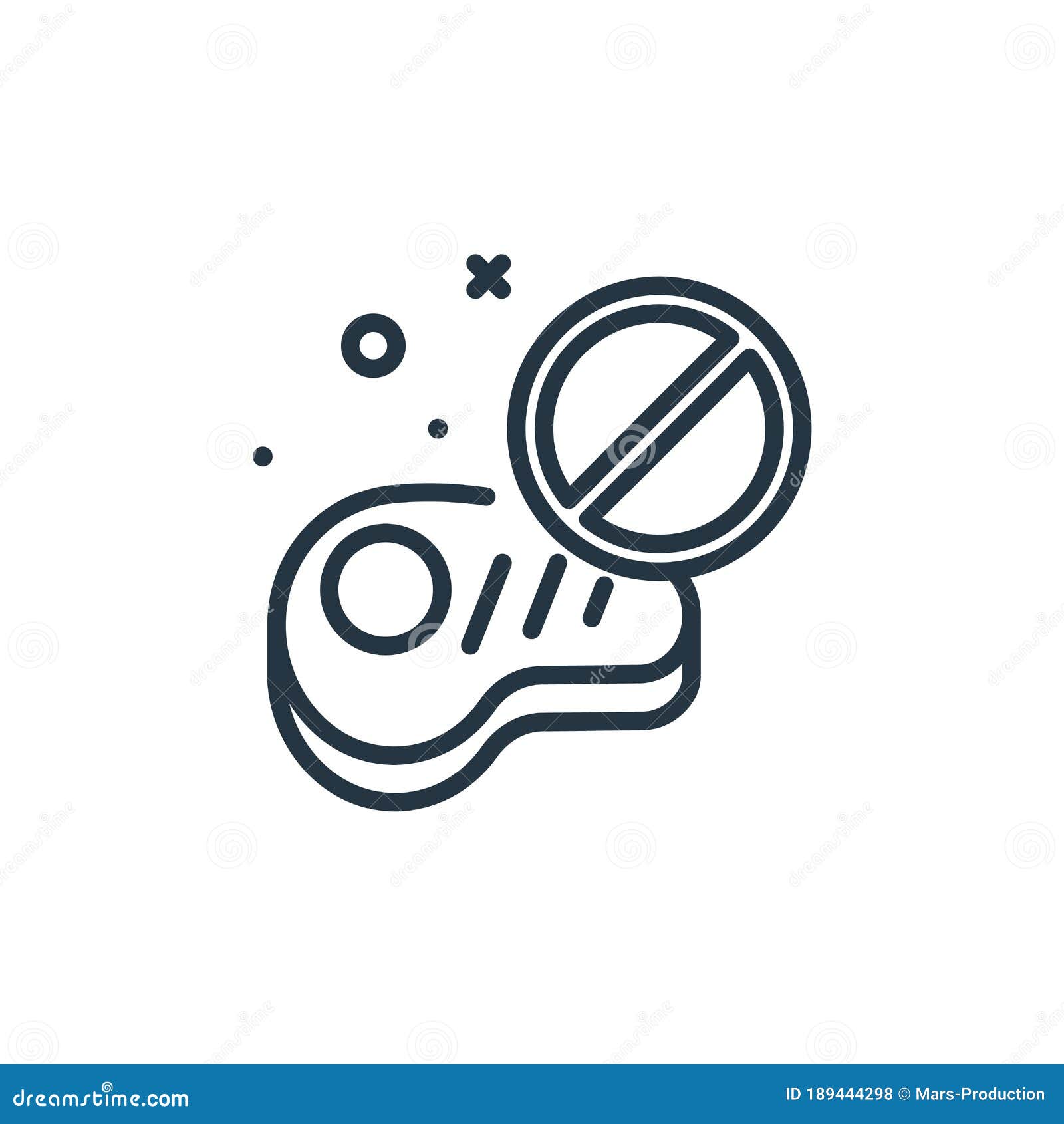 No Meat Vector Icon Isolated on White Background. Outline, Thin Line No ...