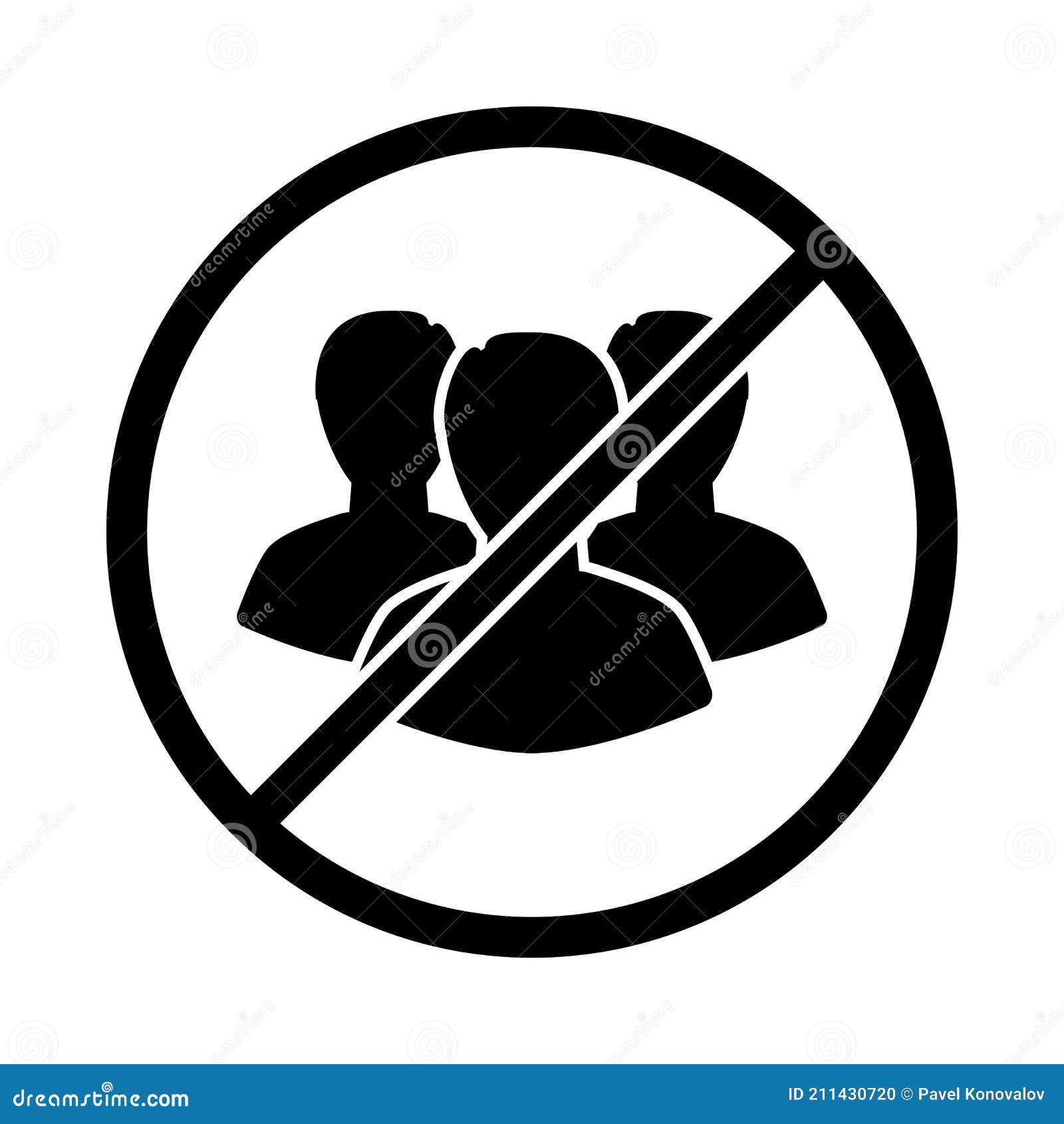 No Meeting Icon stock vector. Illustration of isolation - 211430720