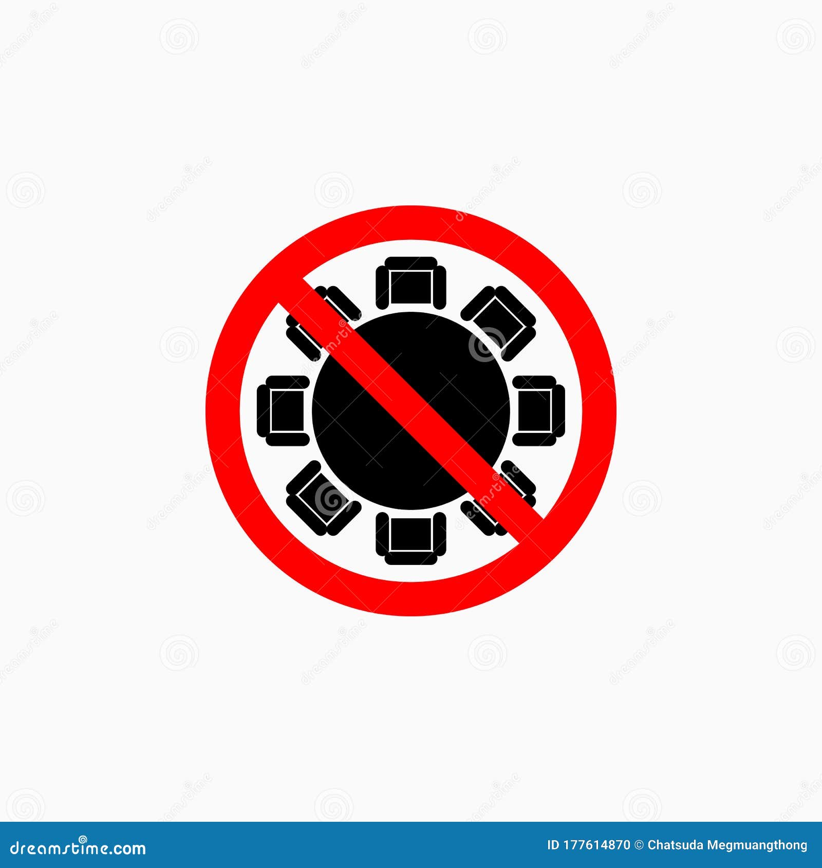 No Meeting Icon, Do Not Meeting Vector Stock Vector - Illustration of ...