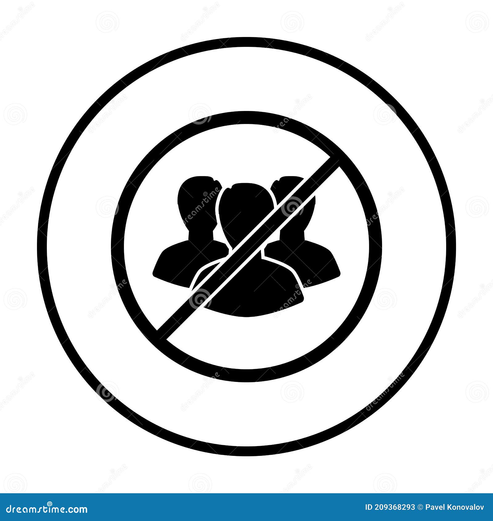 No Meeting Icon stock vector. Illustration of virus - 209368293