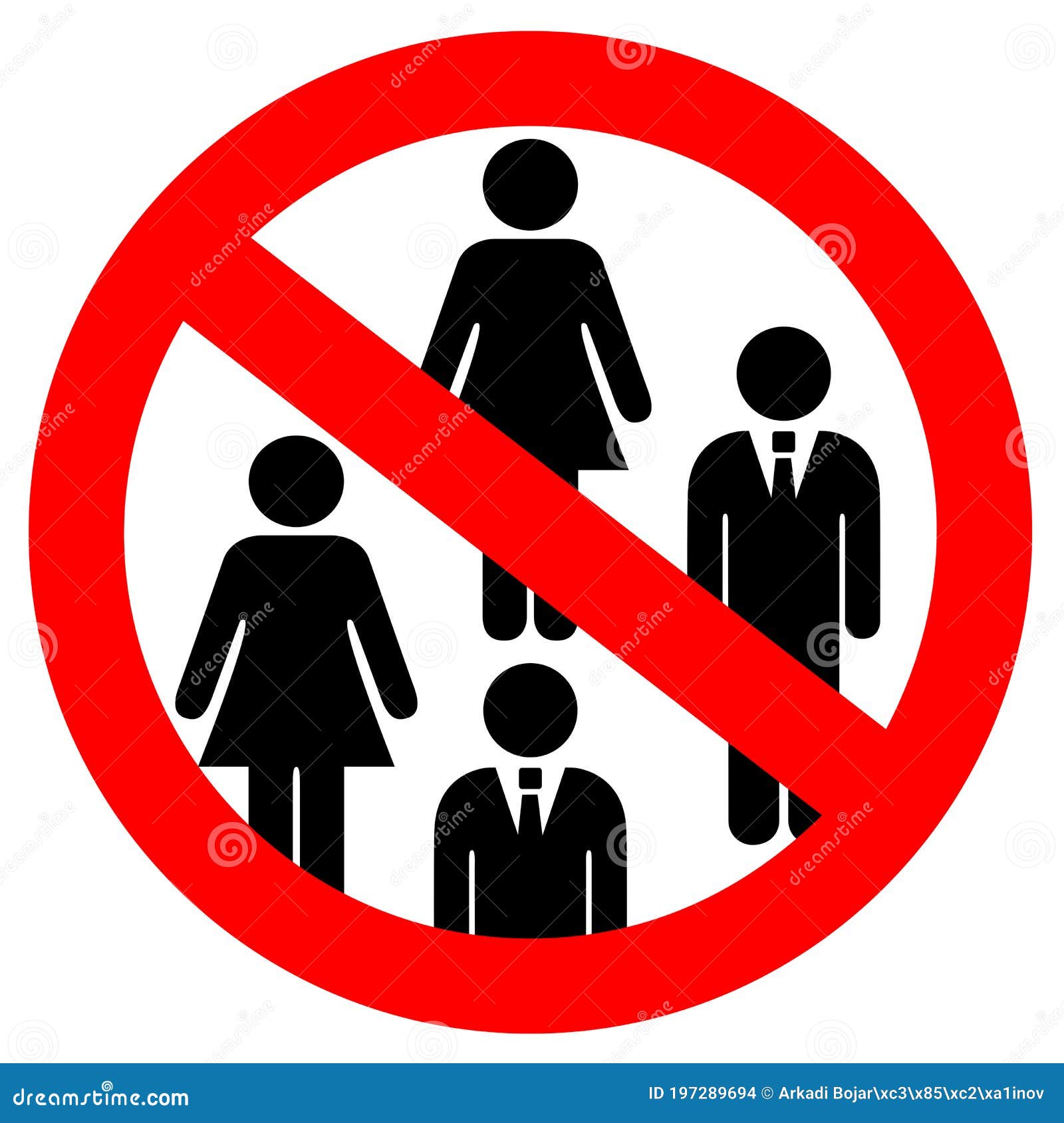 No meetings vector sign stock vector. Illustration of flat - 197289694