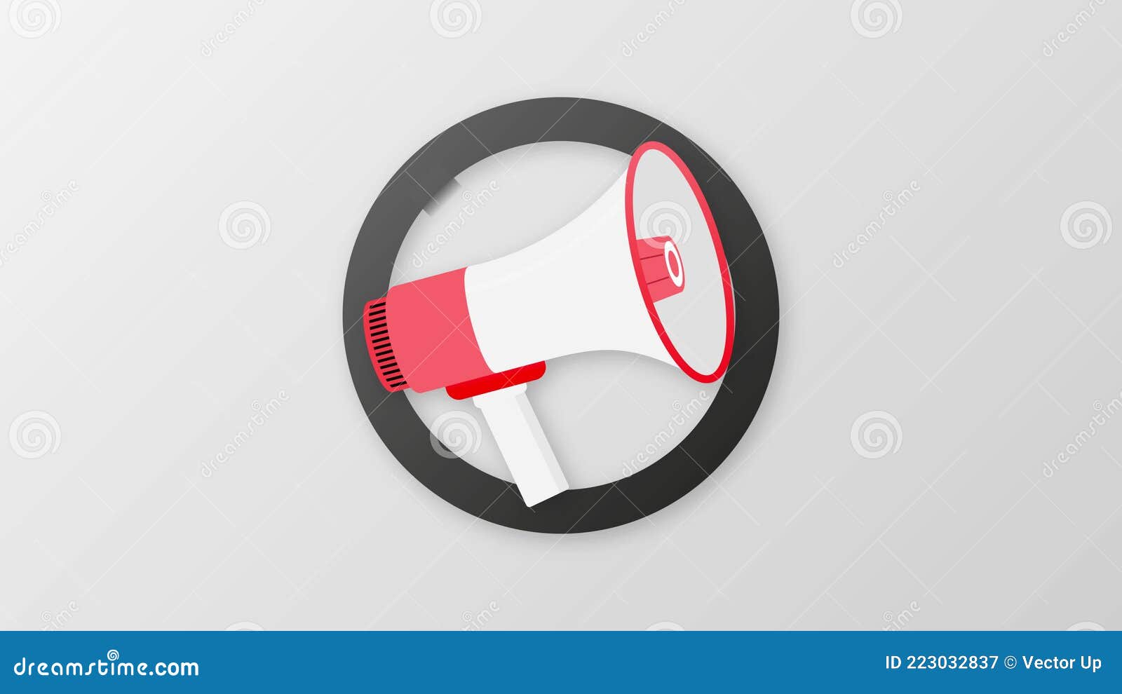 No Megaphone in 3D Style on White Background. Motion Graphics. Stock ...