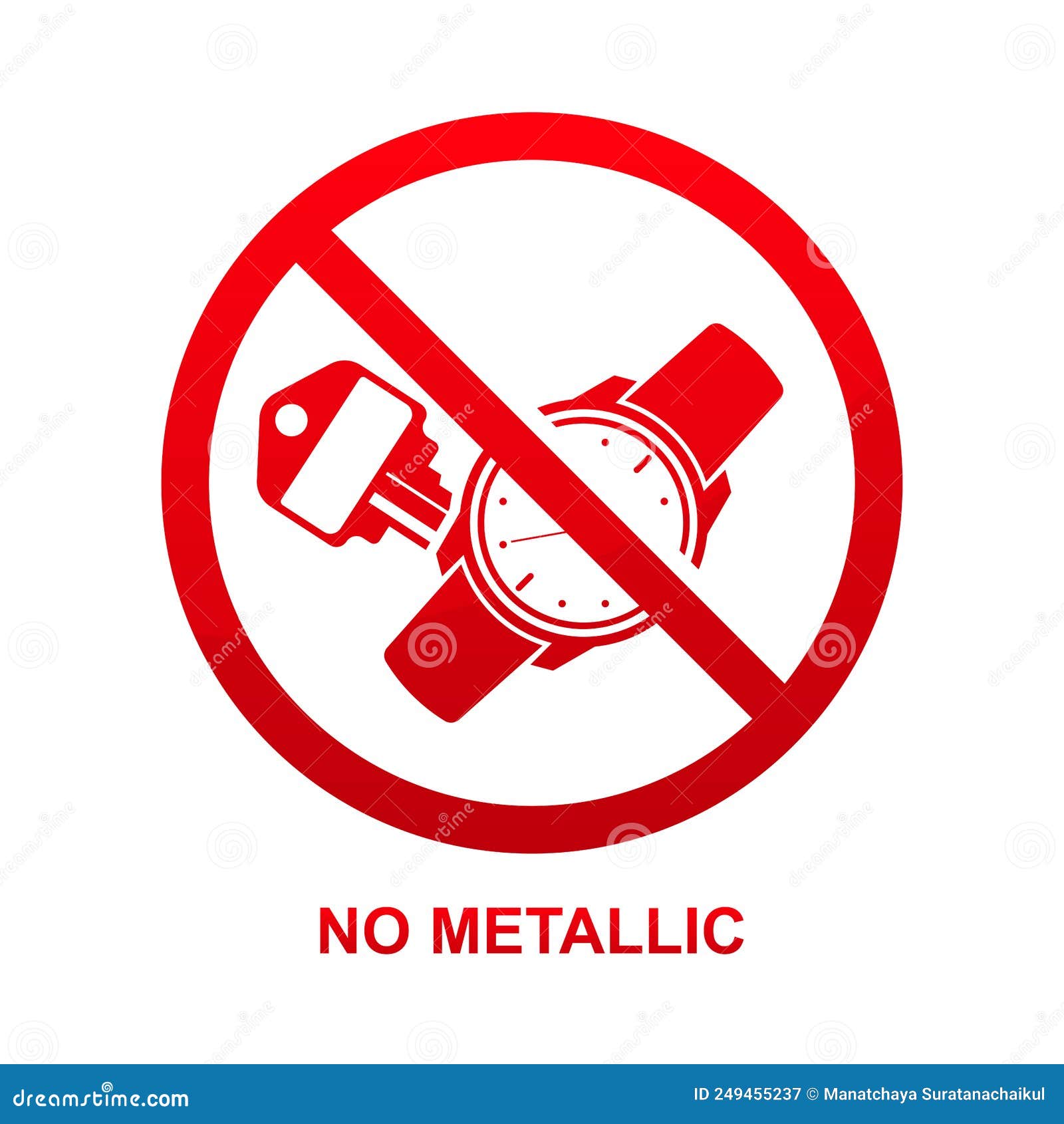 No Metallic Sign Isolated on White Background Stock Vector ...