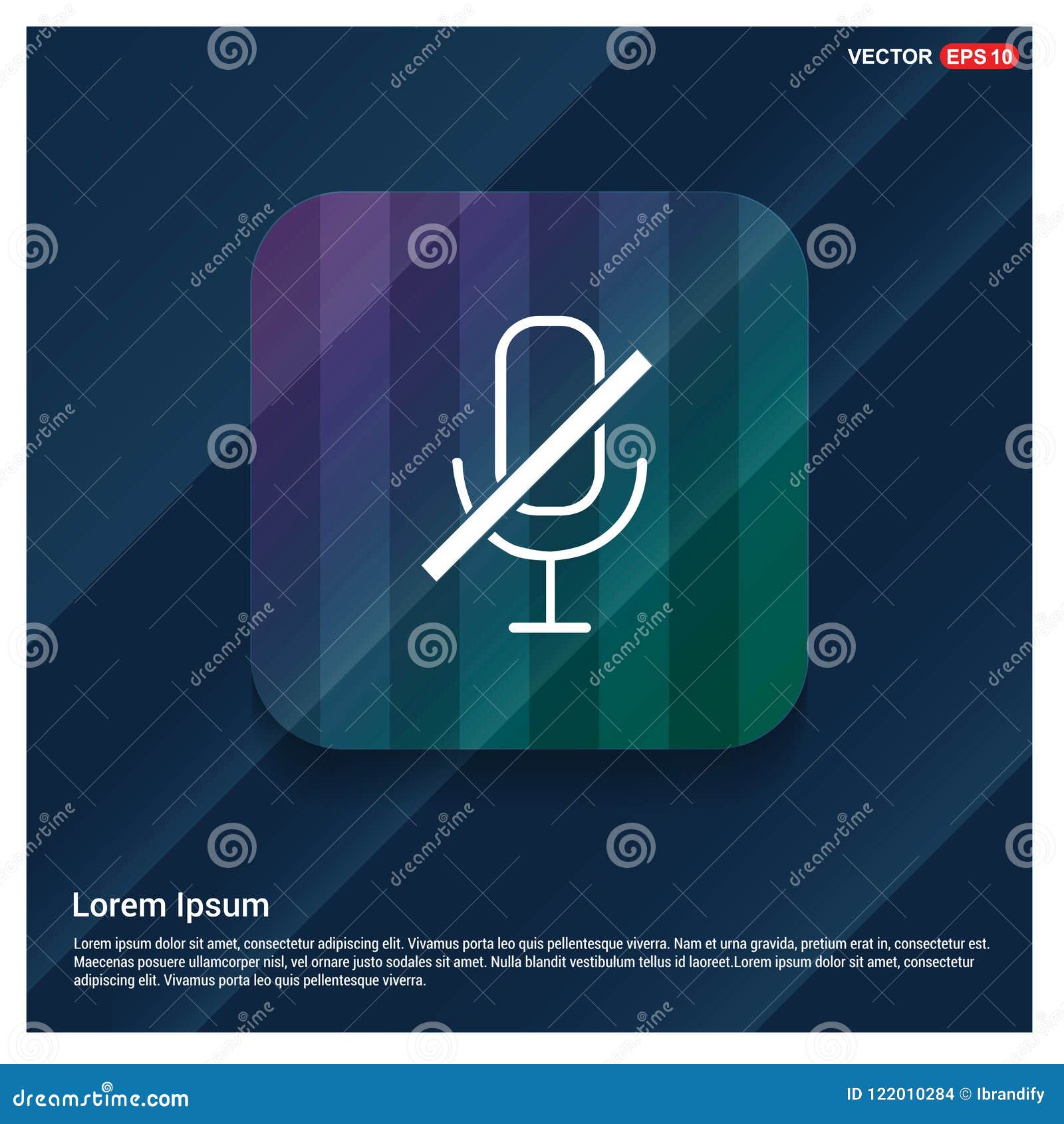 No Microphone icon stock vector. Illustration of badge - 122010284