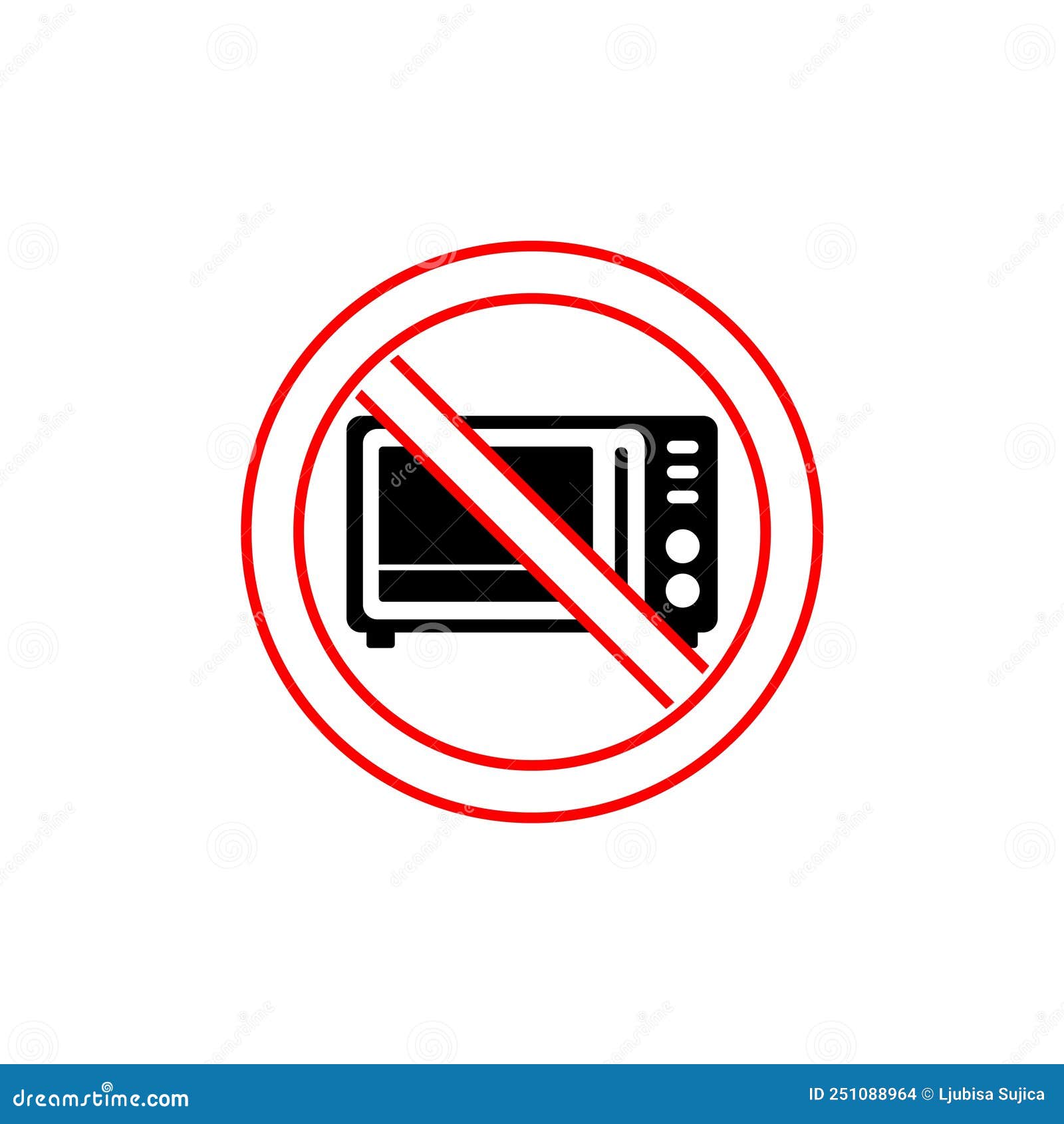 No Microwave Icon Isolated on White Background. Not Allow Microwave ...