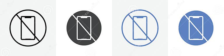 No Mobile Icon Vector Set Use for Web Ui or App Stock Vector ...