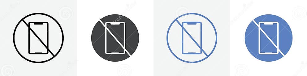No Mobile Icon Vector Set Use for Web Ui or App Stock Vector ...