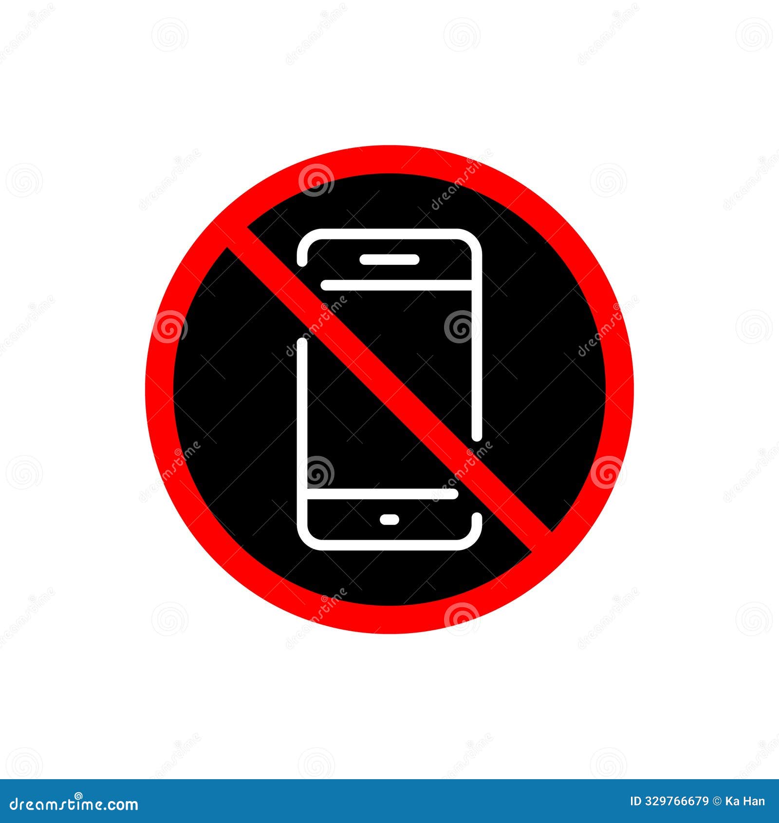 No Mobile Phone Sign Icon. Cellphone Prohibition Symbol Stock Vector ...