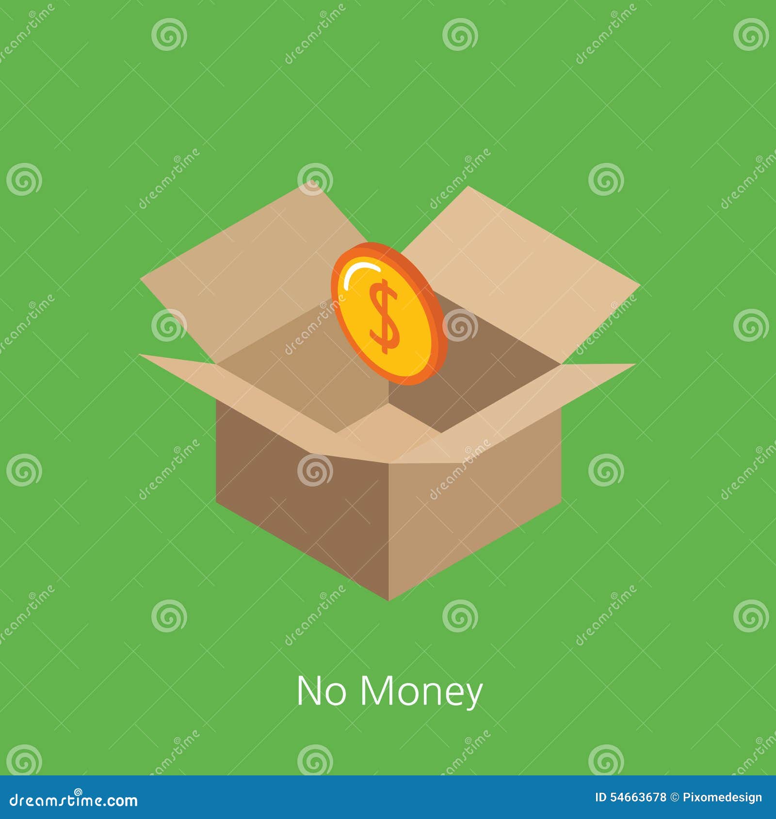 No Money Concept Design 3d Isometric Illustration Stock Illustration ...