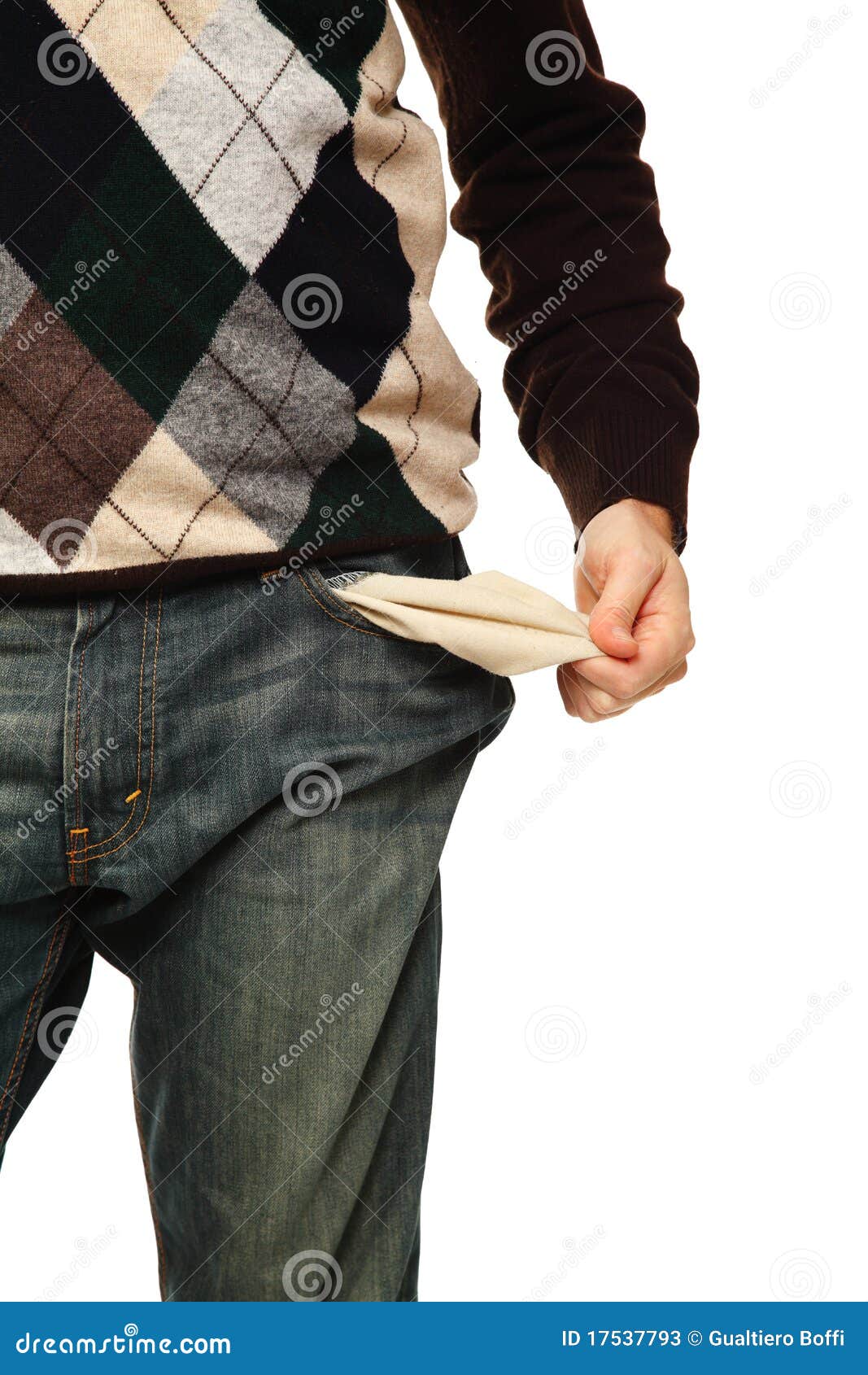 No money here stock image. Image of denim, business, hand - 17537793