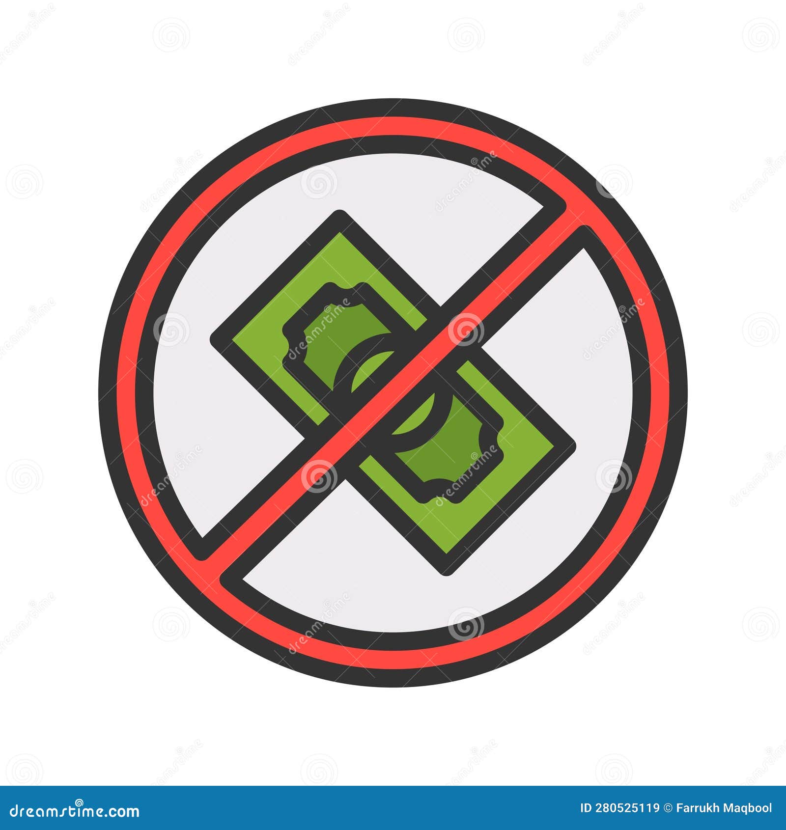 No Money Icon Vector Image. Stock Vector - Illustration of inflation ...