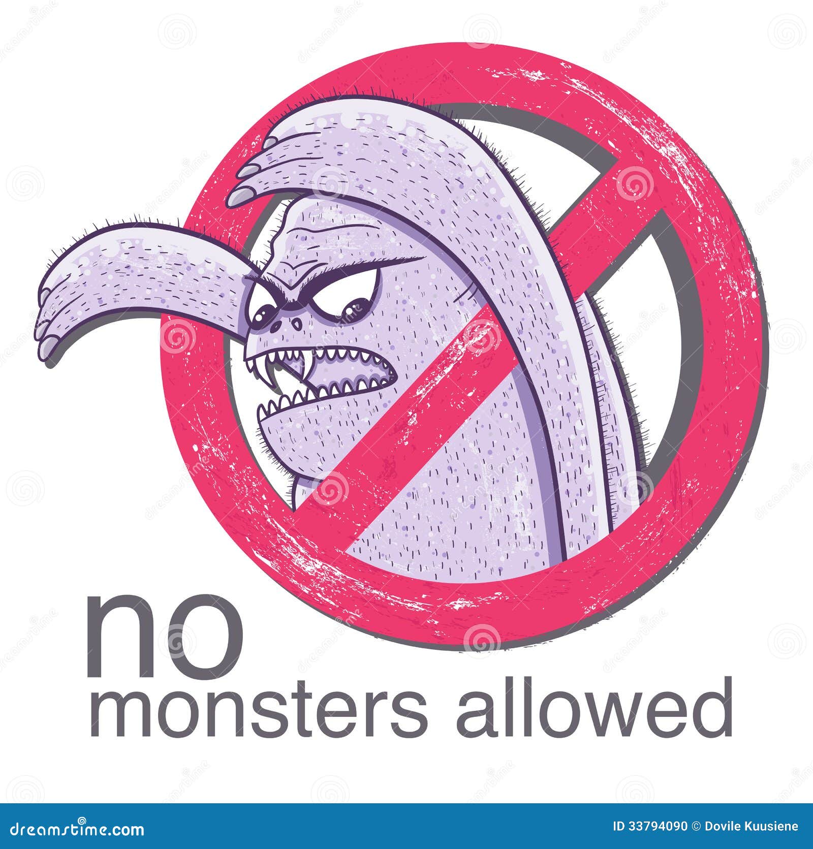 No monster allowd sign stock vector. Illustration of safe - 33794090