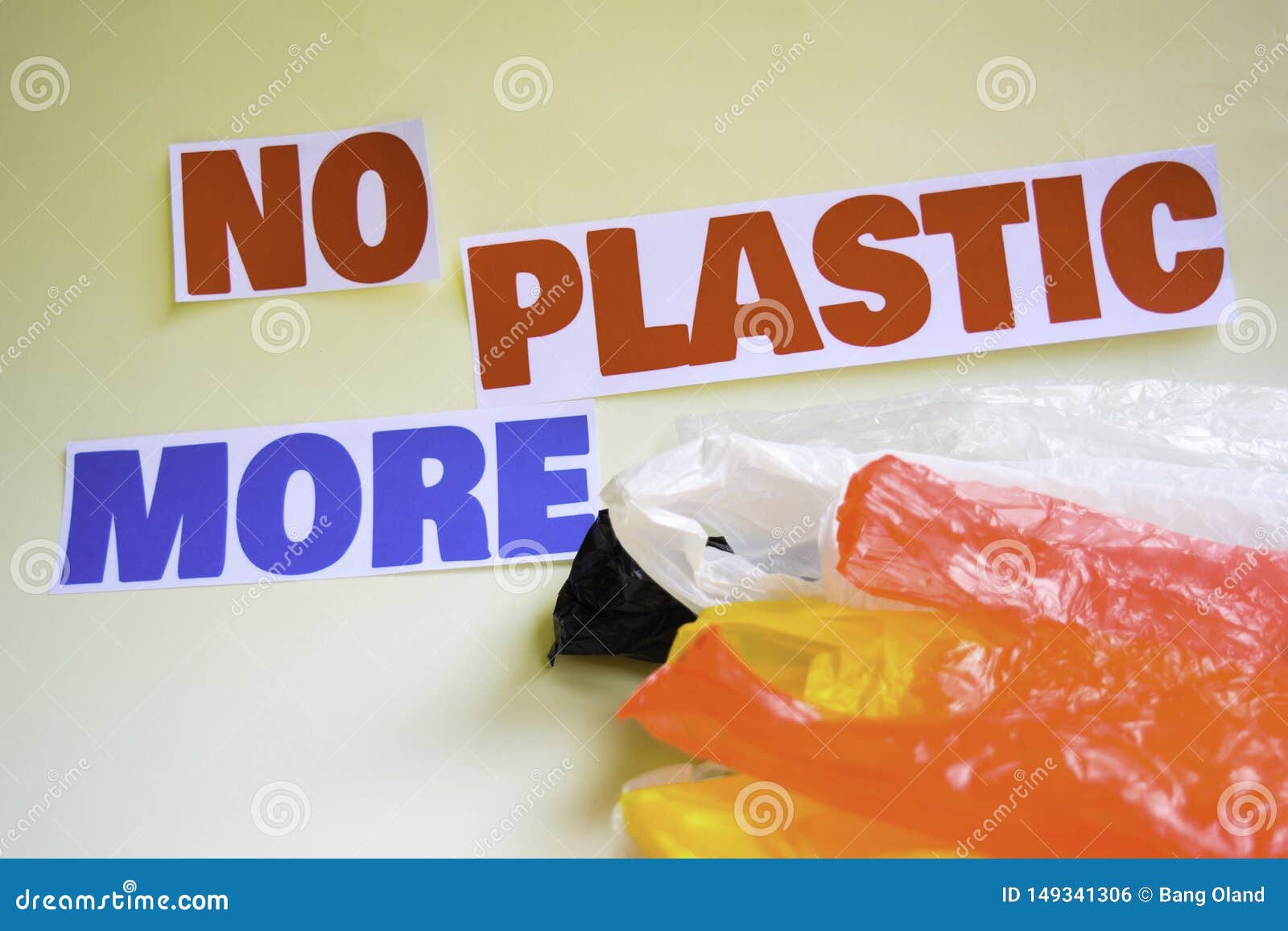 No More Plastic Message. it Shows a Plastic with Motto and Selective ...