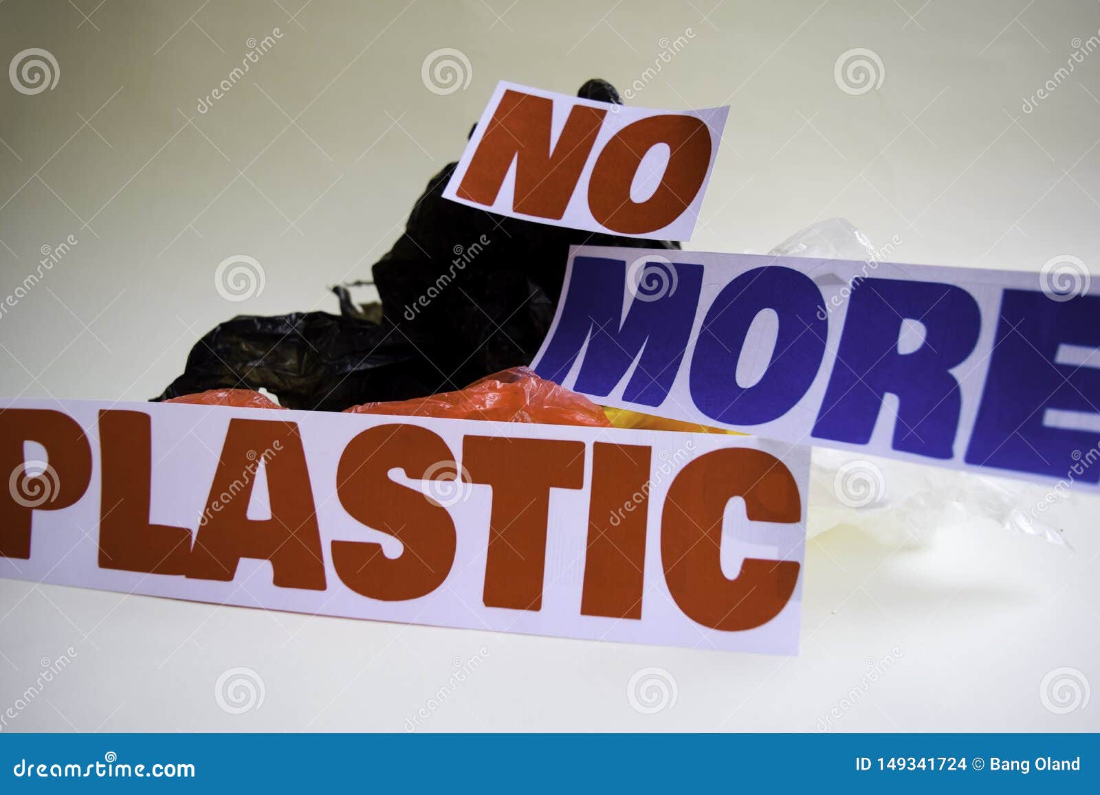 No More Plastic Message. it Shows a Plastic with Motto and Selective ...