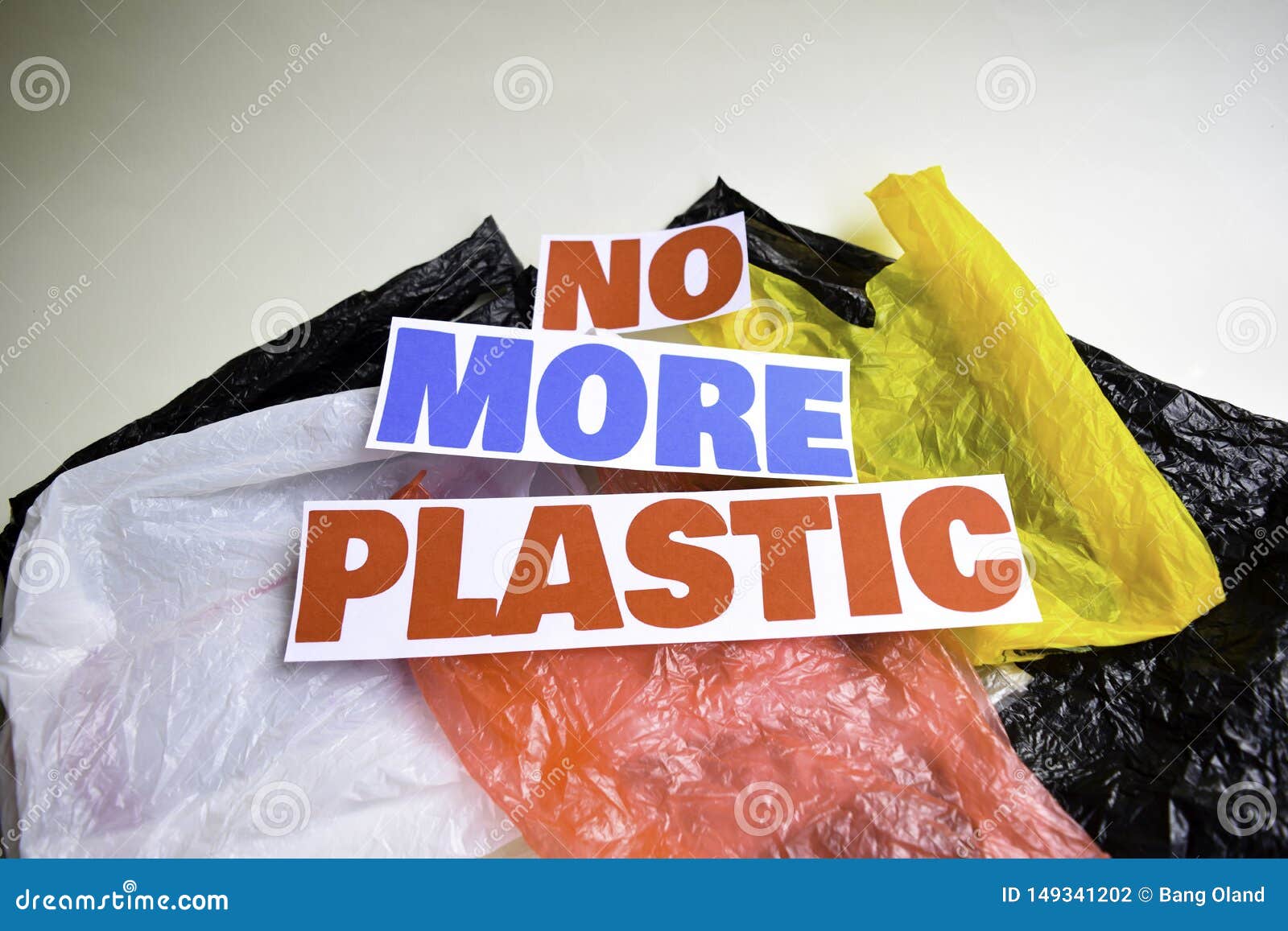 No More Plastic Message. it Shows a Plastic with Motto and Selective ...