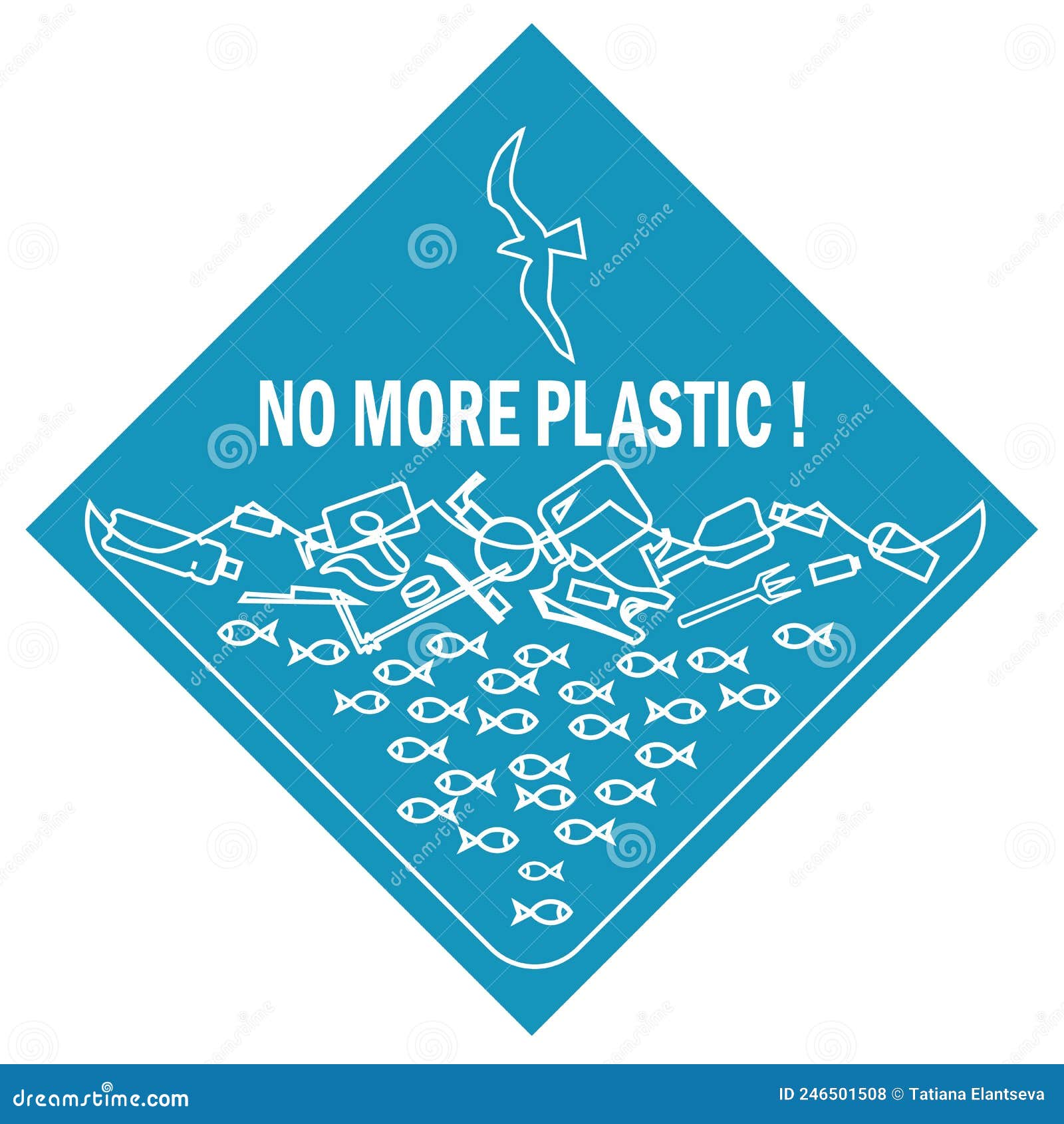 No More Plastic Word Concept Banner. Environment Pollution, Ecological ...