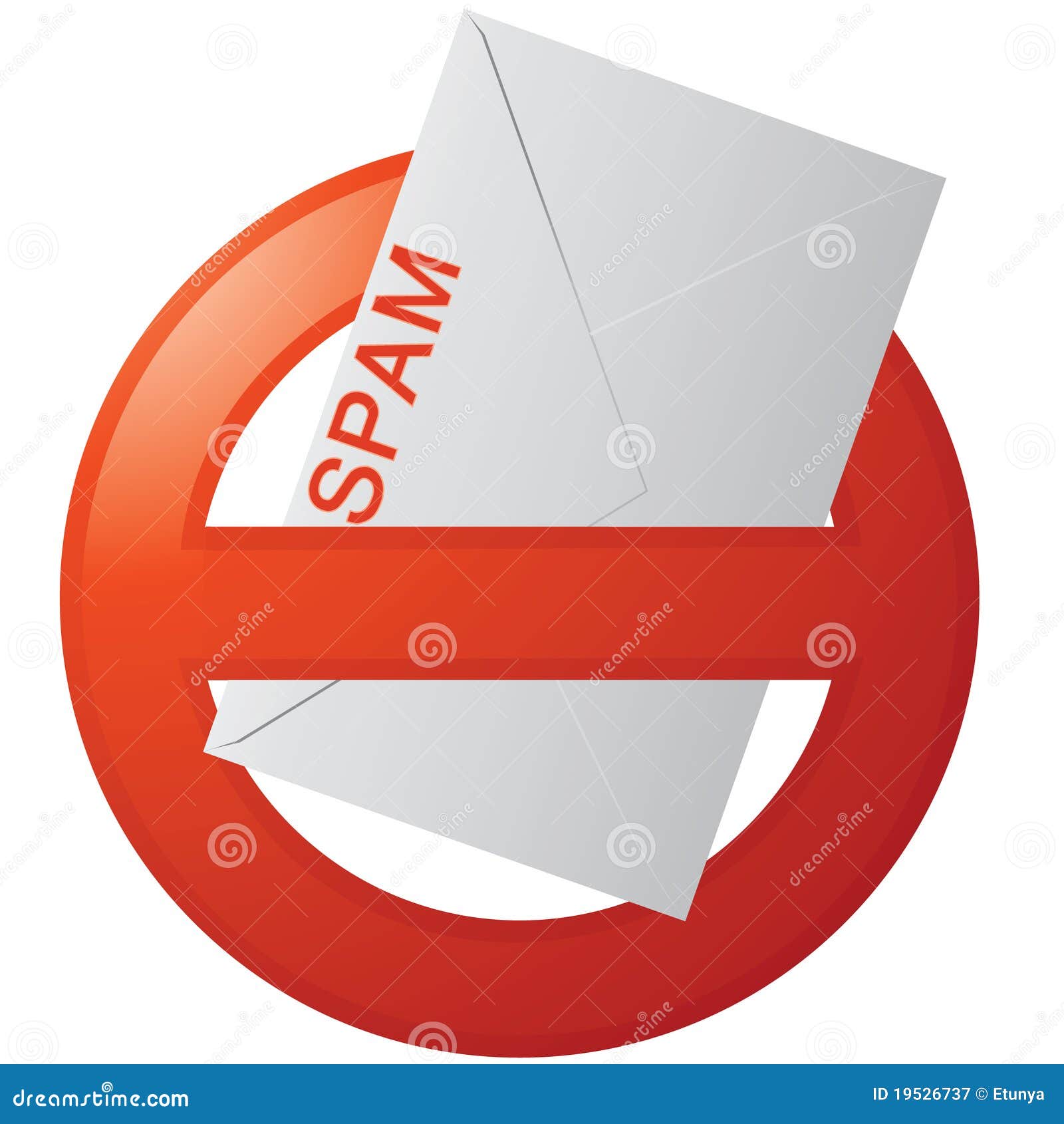 No more spam ! stock vector. Illustration of label, envelope - 19526737