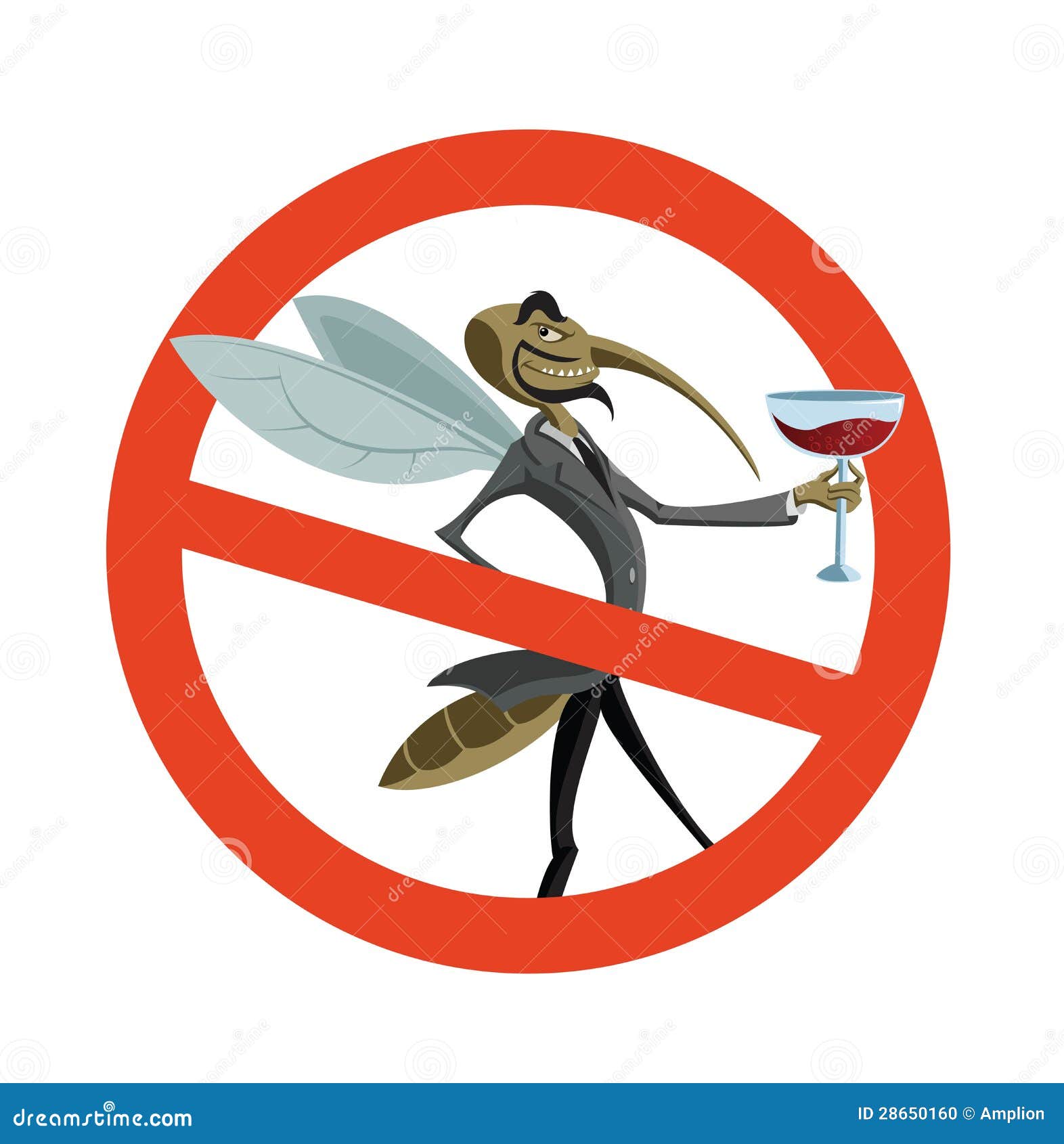 No mosquito stock vector. Illustration of epidemic, cross - 28650160