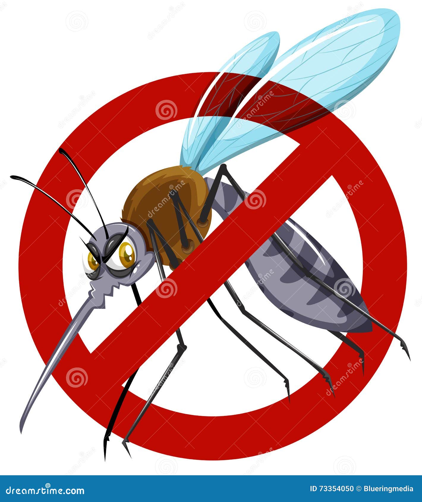No mosquito sign on white stock vector. Illustration of isolated - 73354050