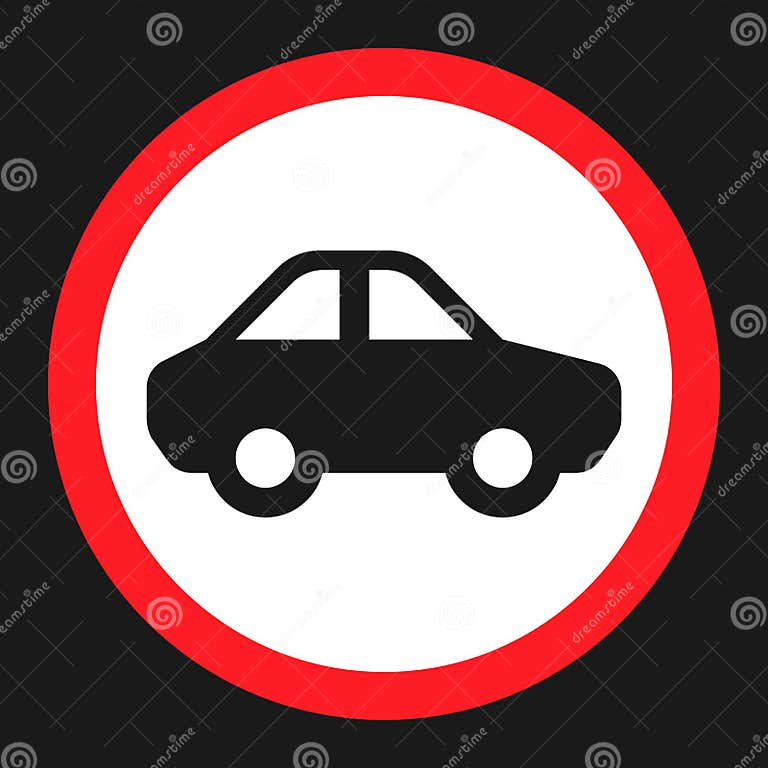 No Motor and Car Sign Flat Icon Stock Vector - Illustration of icon ...