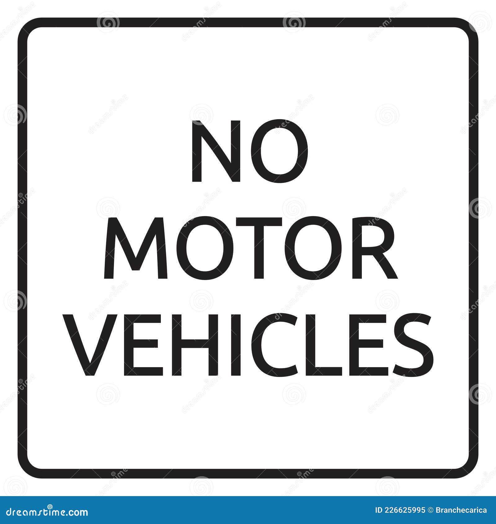 No motor vehicles sign stock vector. Illustration of attention - 226625995