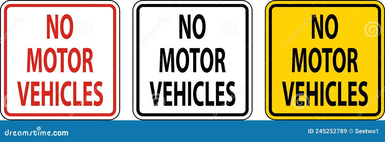 No Motor Vehicles Sign on White Background Stock Vector - Illustration ...