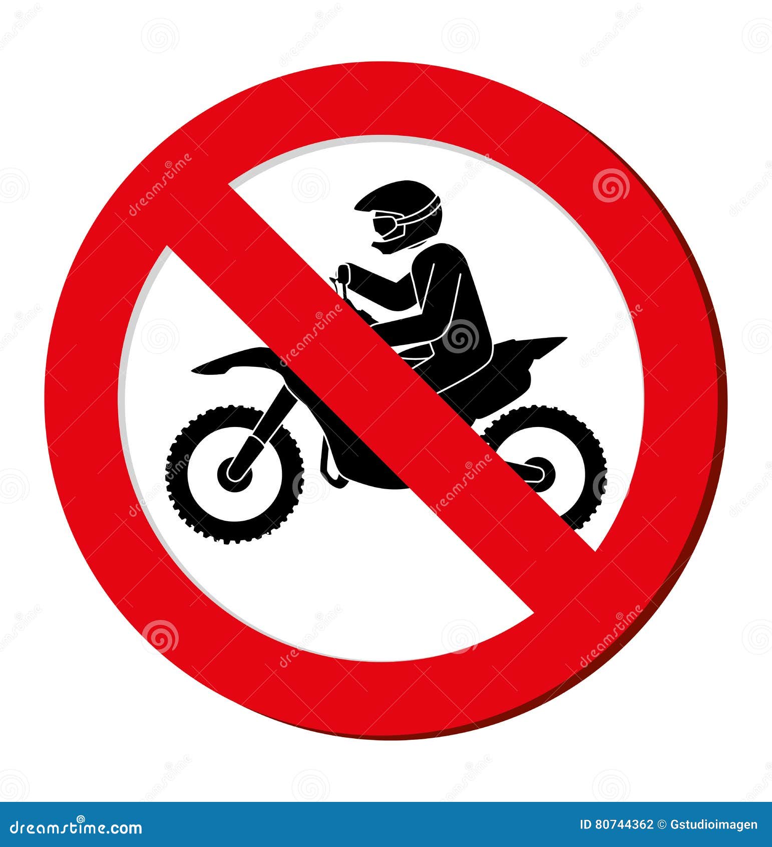 No Motorcycle Prohibition Sign Design Stock Vector - Illustration of ...